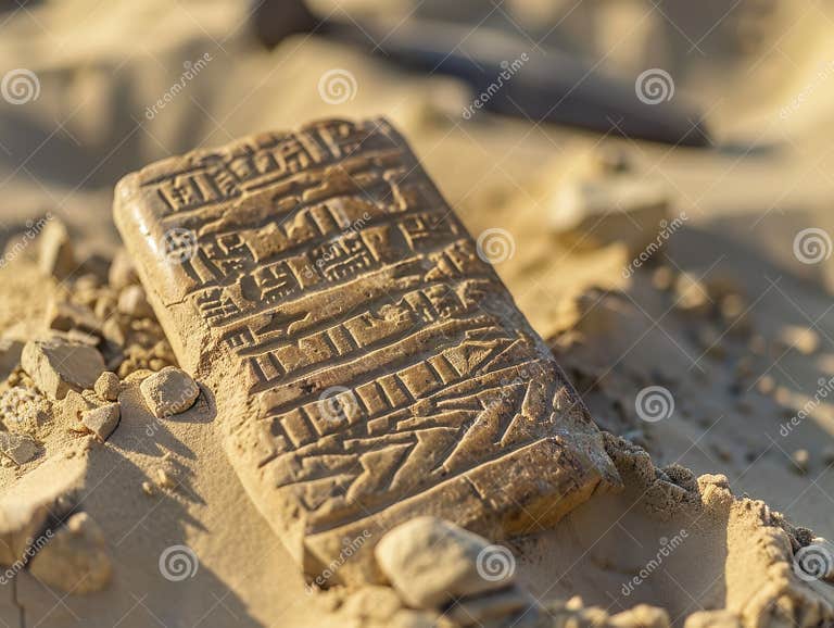 Ancient Cuneiform Tablet with Mysterious Inscriptions Stock ...