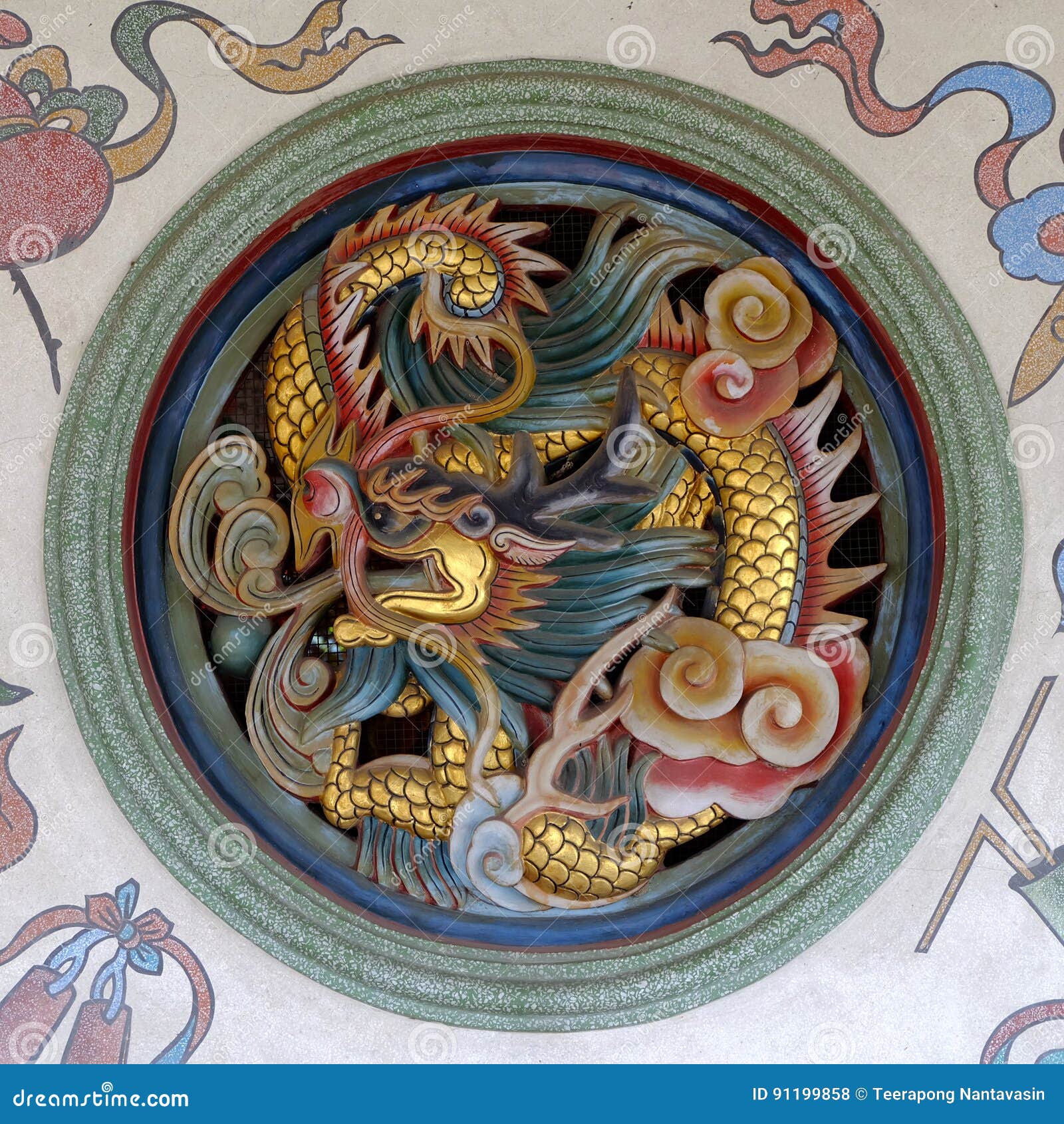 Ancient Curved Dragon Window. Stock Photo - Image of beautiful, culture ...