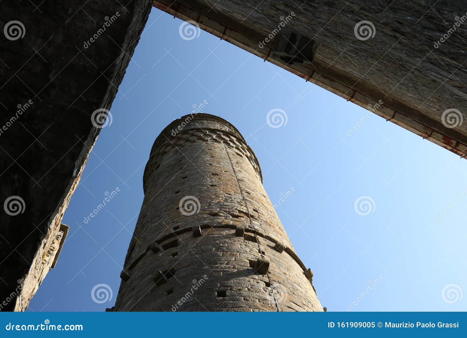 Ancient Cylindrical Tower in the Town of Caprigliola in Massa Carrara ...