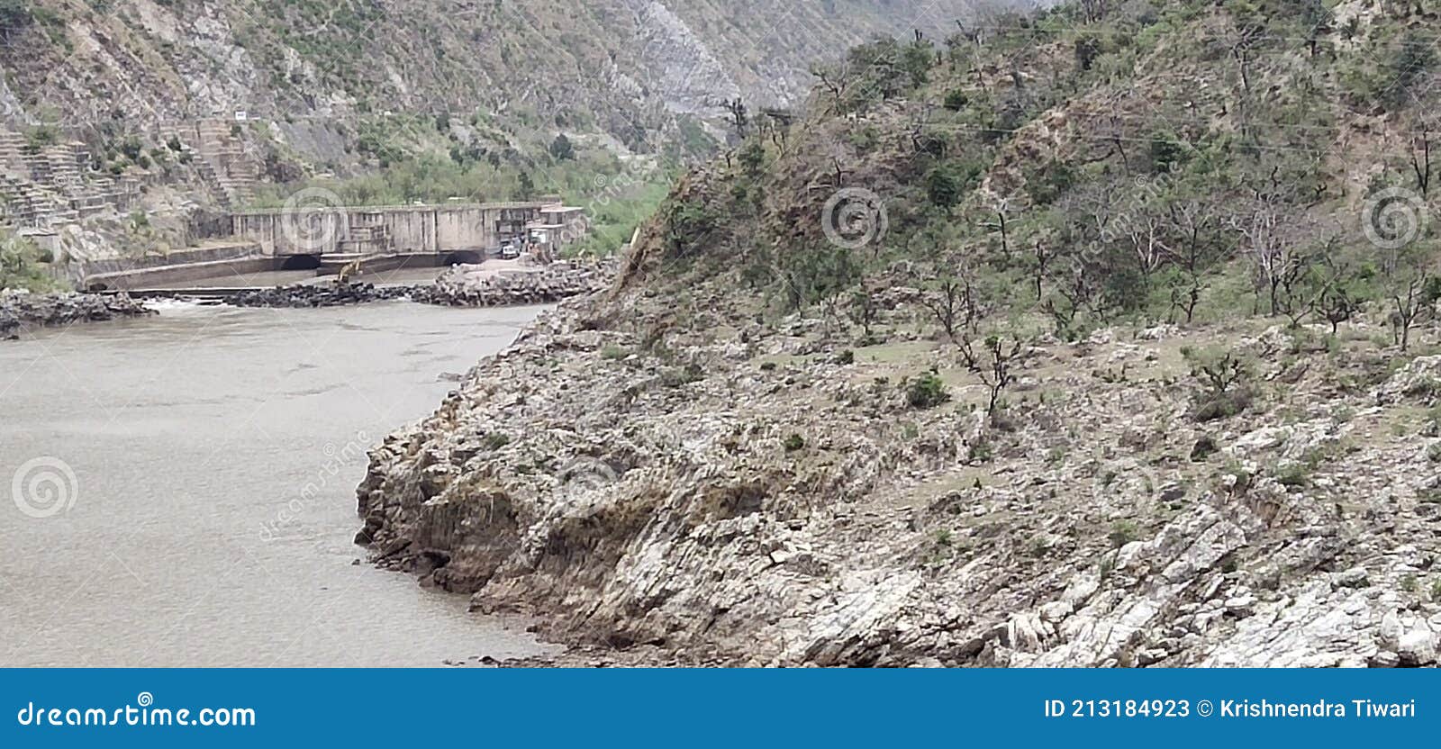 An Ancient Dam of the River Chenav. Stock Image - Image of collect ...