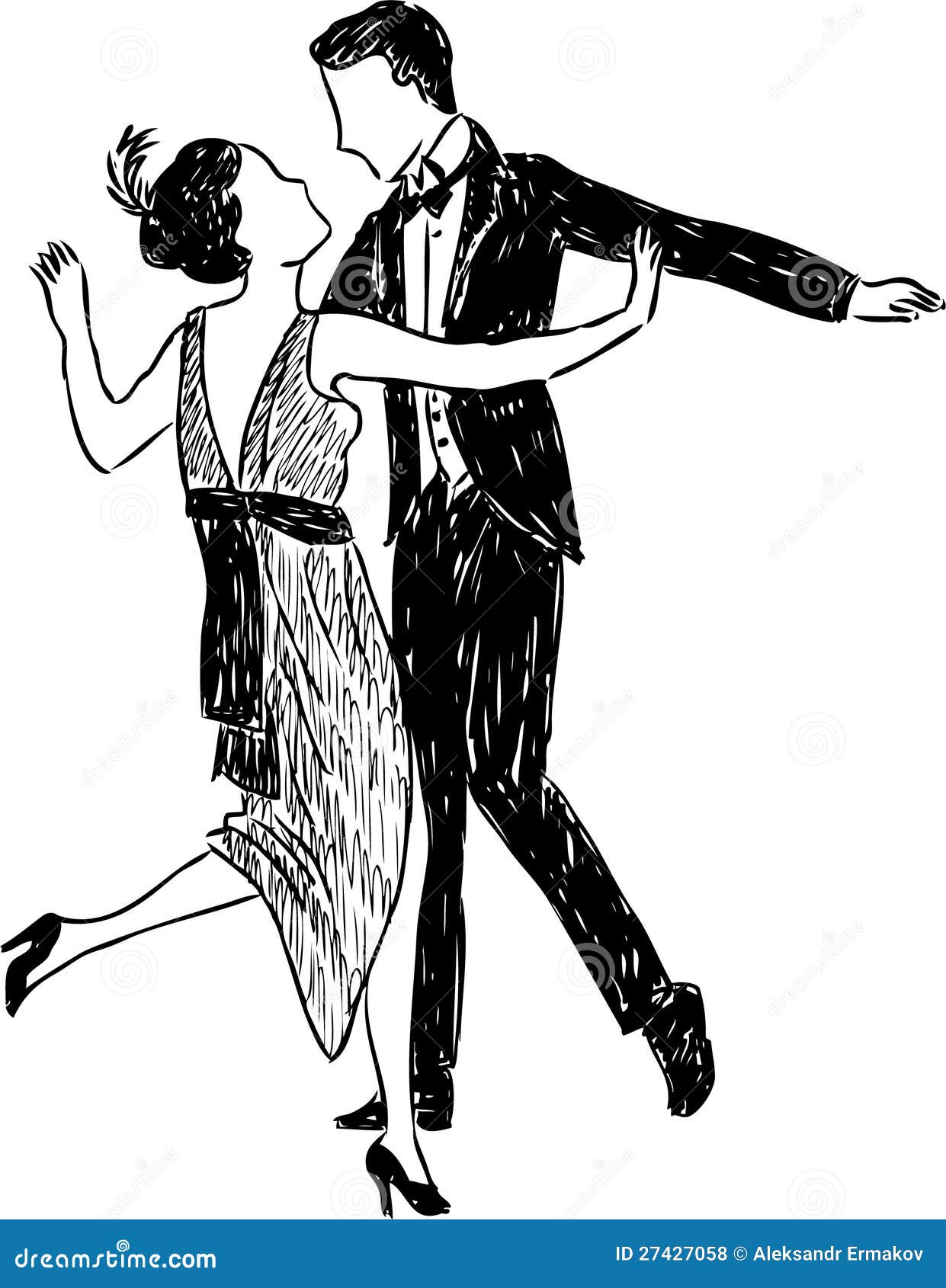 Ancient Dancing Couple Vector Illustration | CartoonDealer.com #27427058