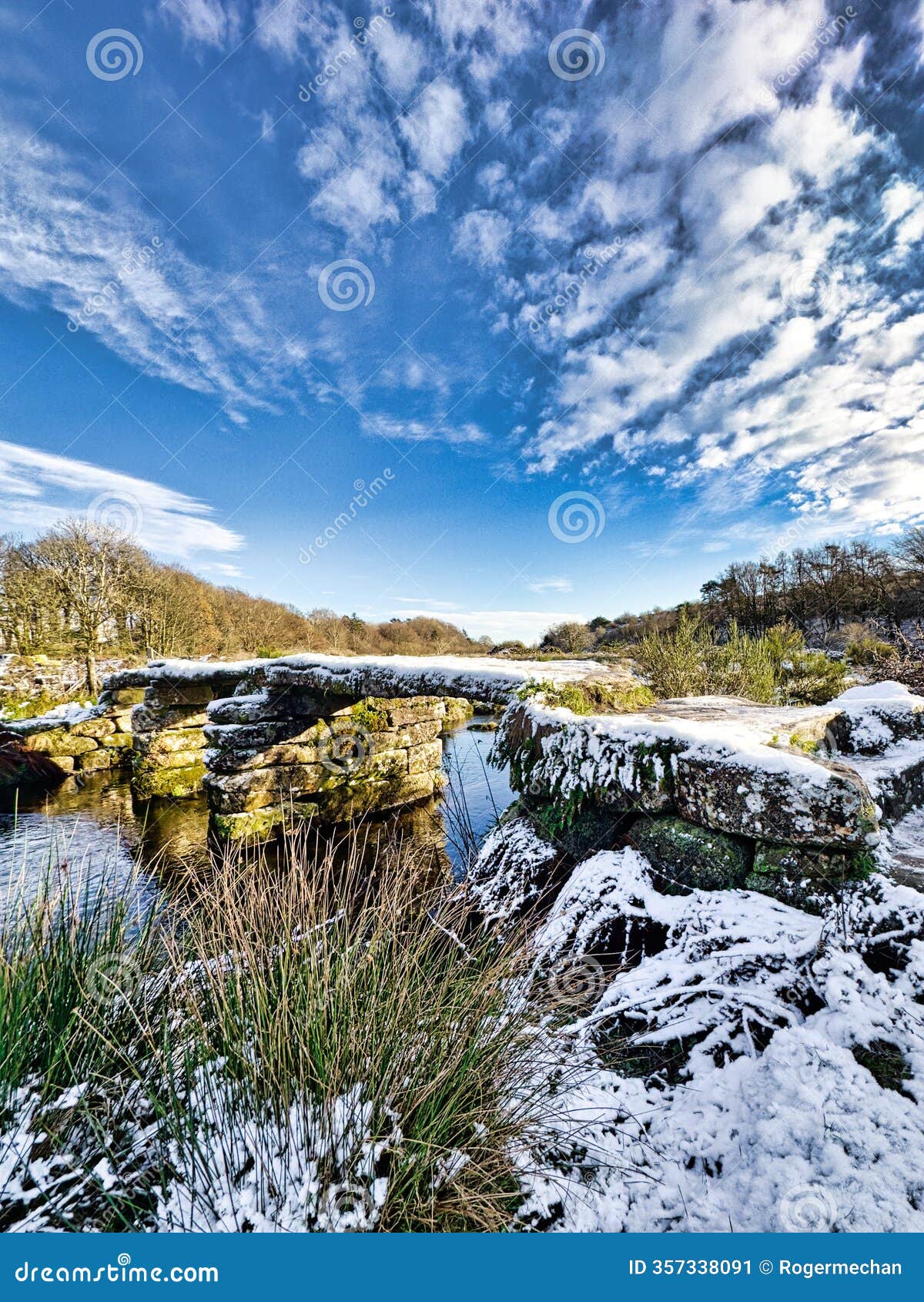 Ancient Dartmoor Clapper Bridge Stock Image - Image of civered ...