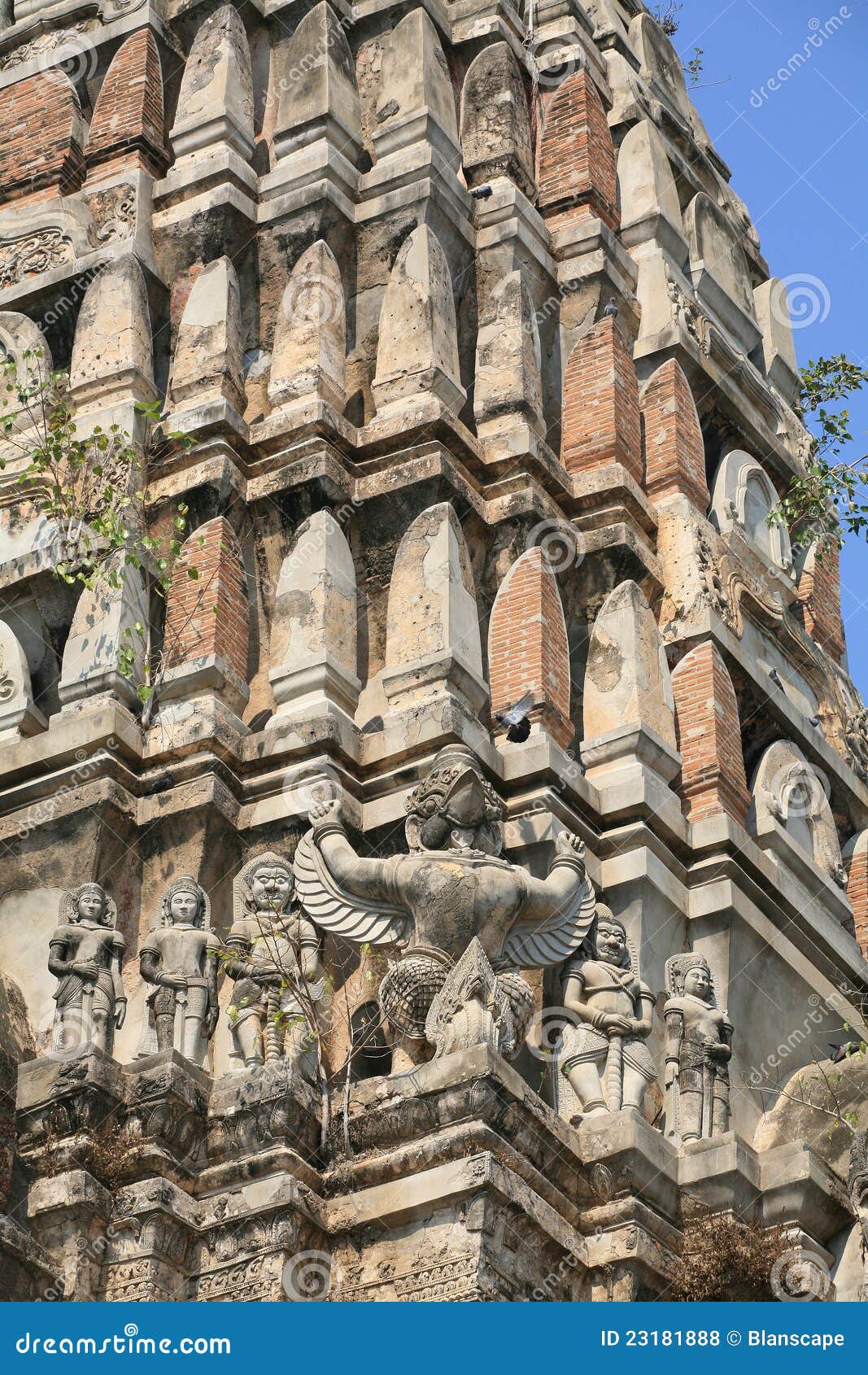 Ancient Decoration of Mystery Animals on Pagoda Stock Photo - Image of ...
