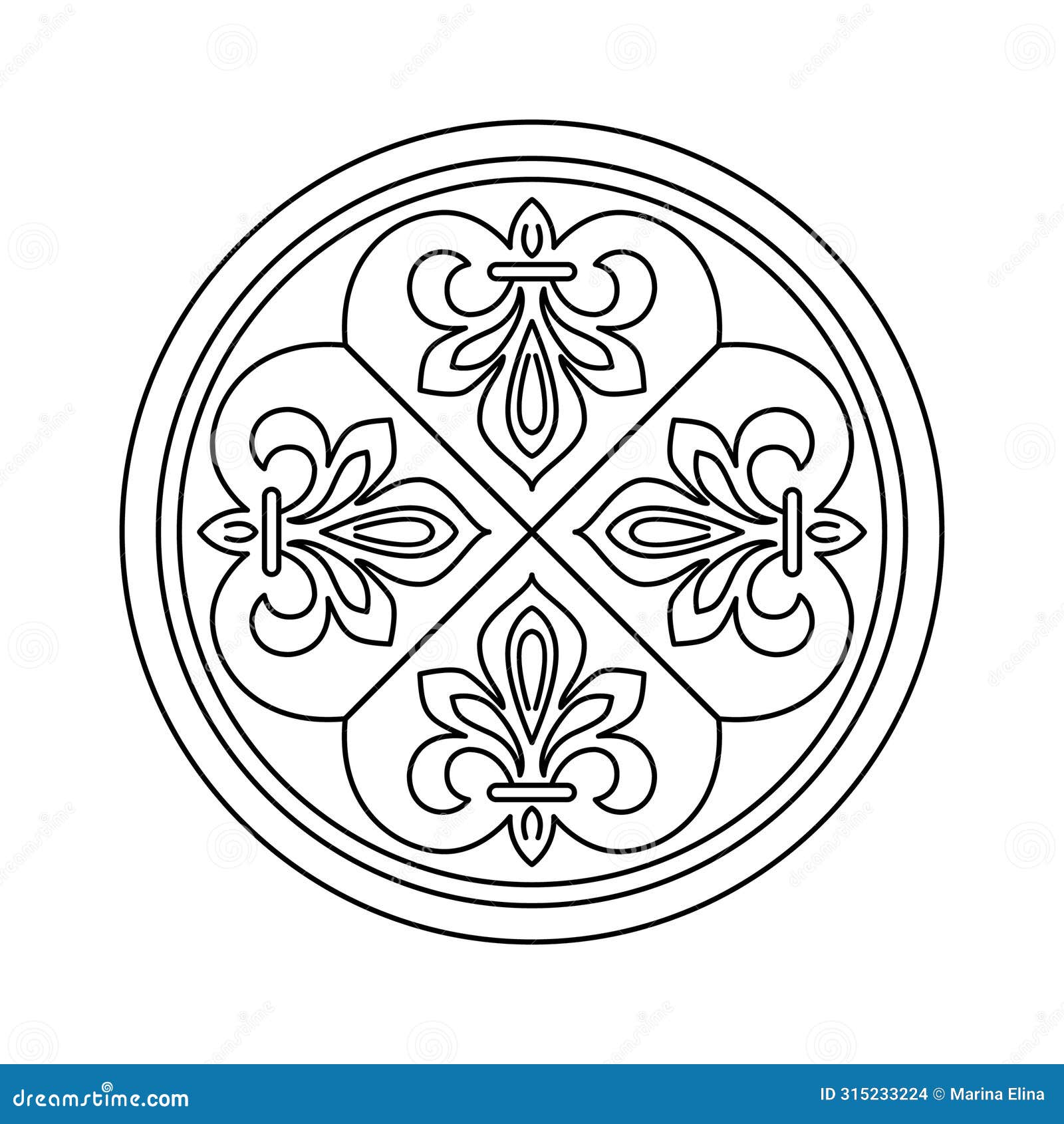 Ancient Decorative Pattern Line Art Stock Vector - Illustration of ...
