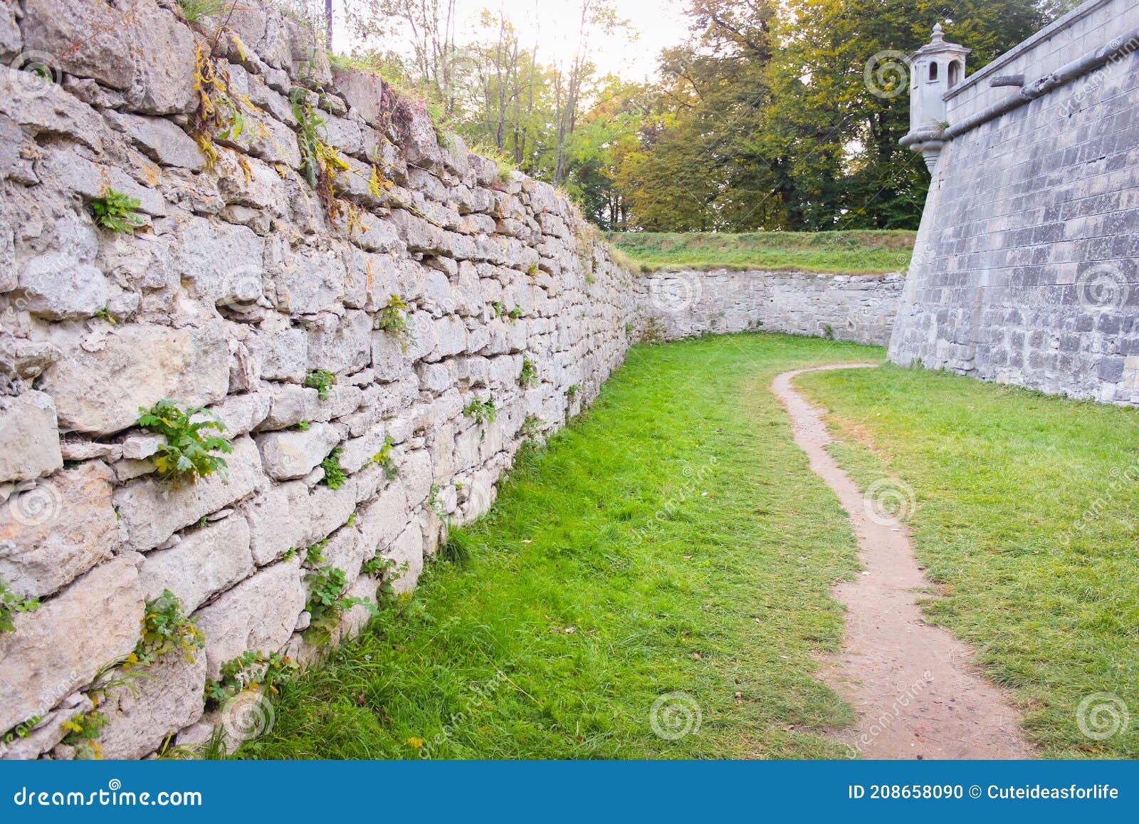 Ancient Defensive Stone Walls of the Castle Stock Photo - Image of ...
