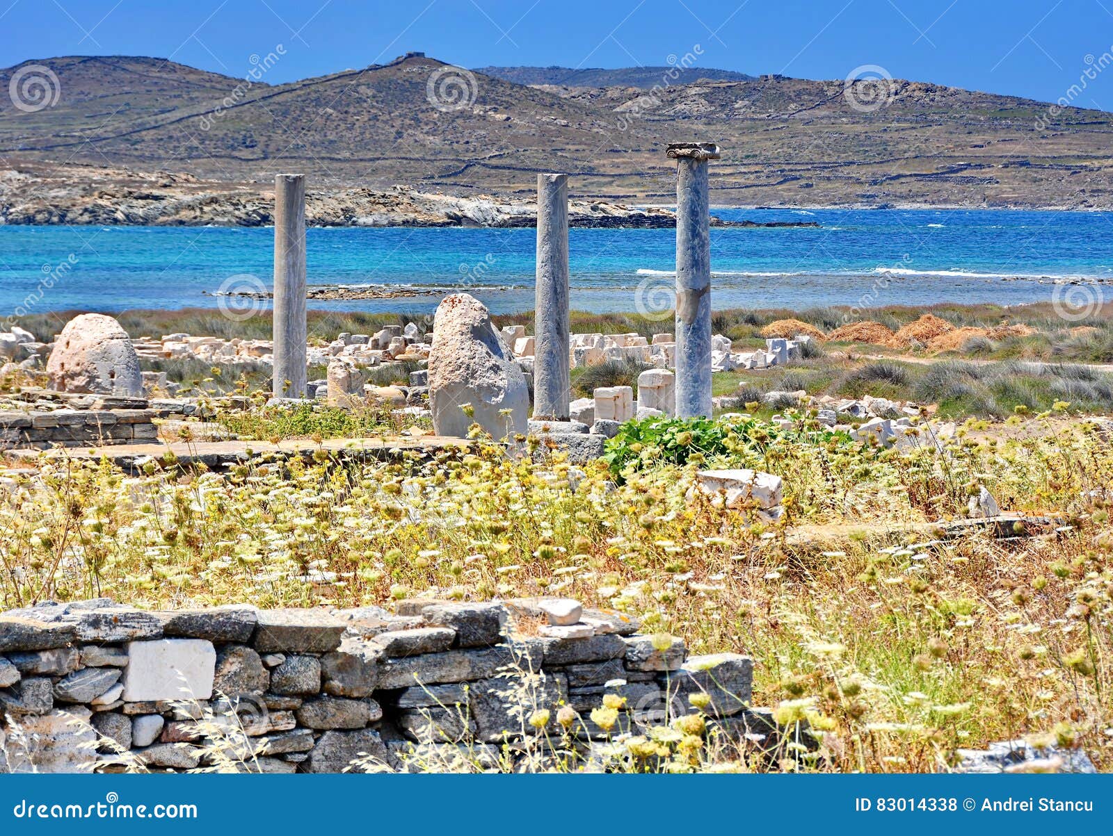 Ancient Delos Ruins, Greece Stock Photo - Image of ruins, excavation ...