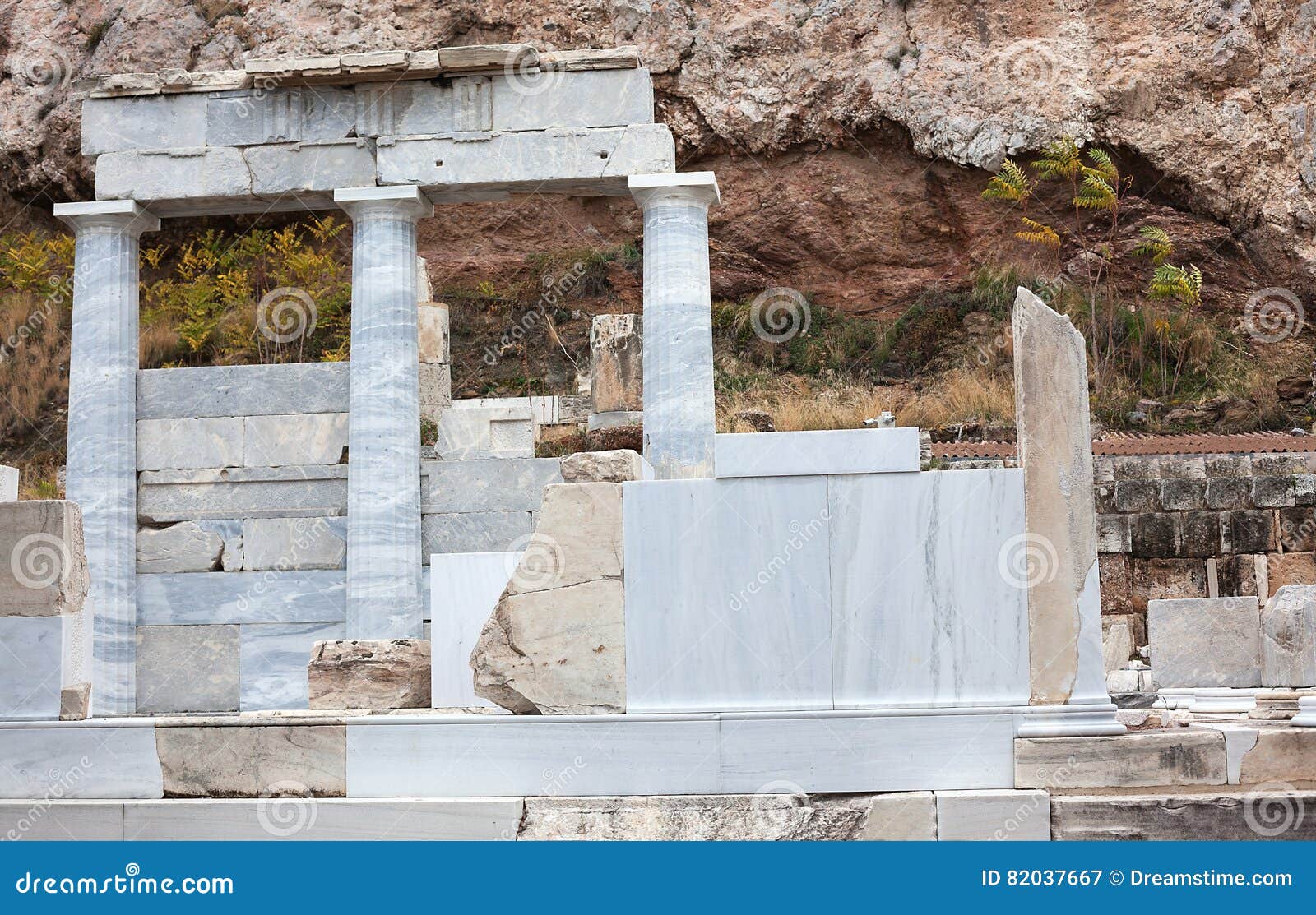 The Ancient Destroyed Building. Stock Image - Image of greece ...