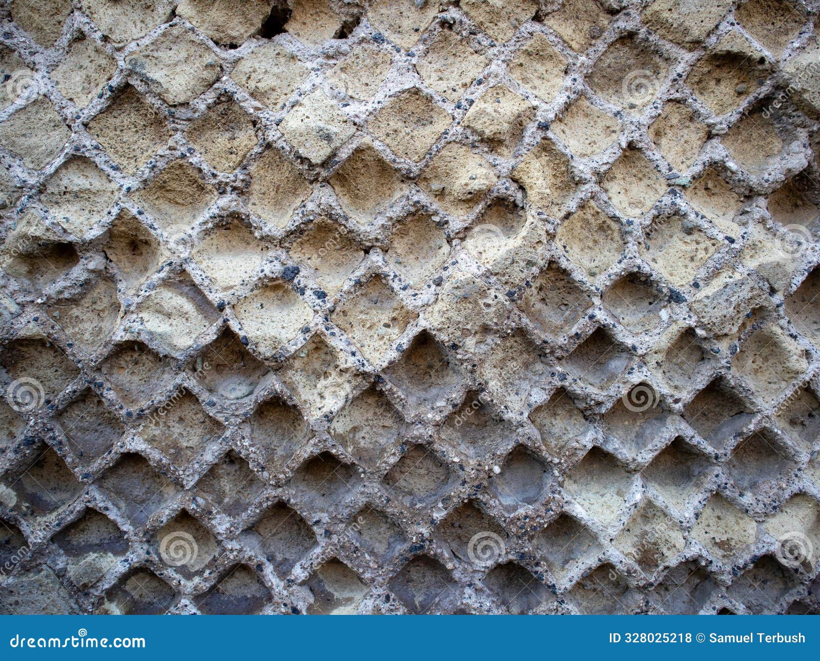 Ancient Diamond Brickwork Pattern Ruins in Pompeii Italy Stock ...