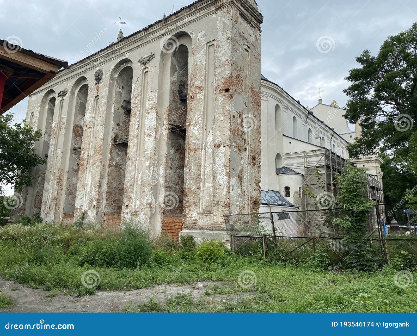 An Ancient Dilapidated Bell Tower in a Ukrainian Village Stock Photo ...
