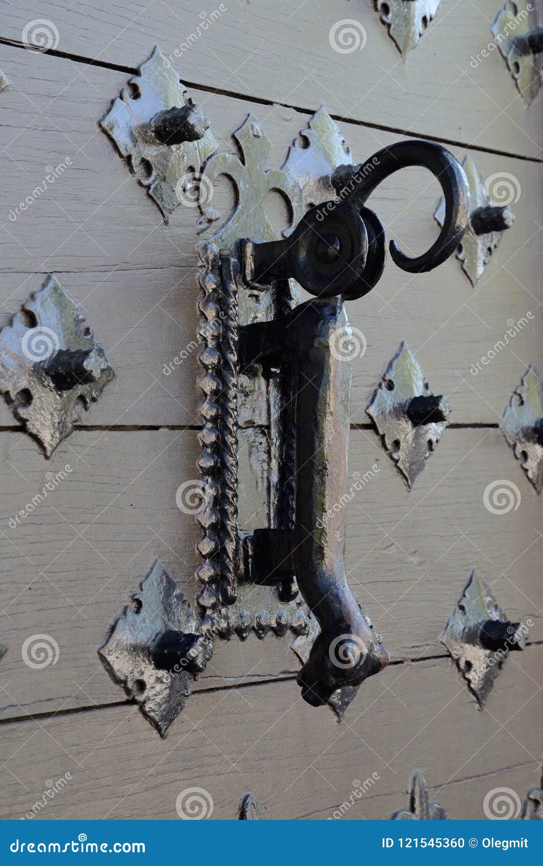 Ancient door handle stock photo. Image of knob, decorated - 121545360