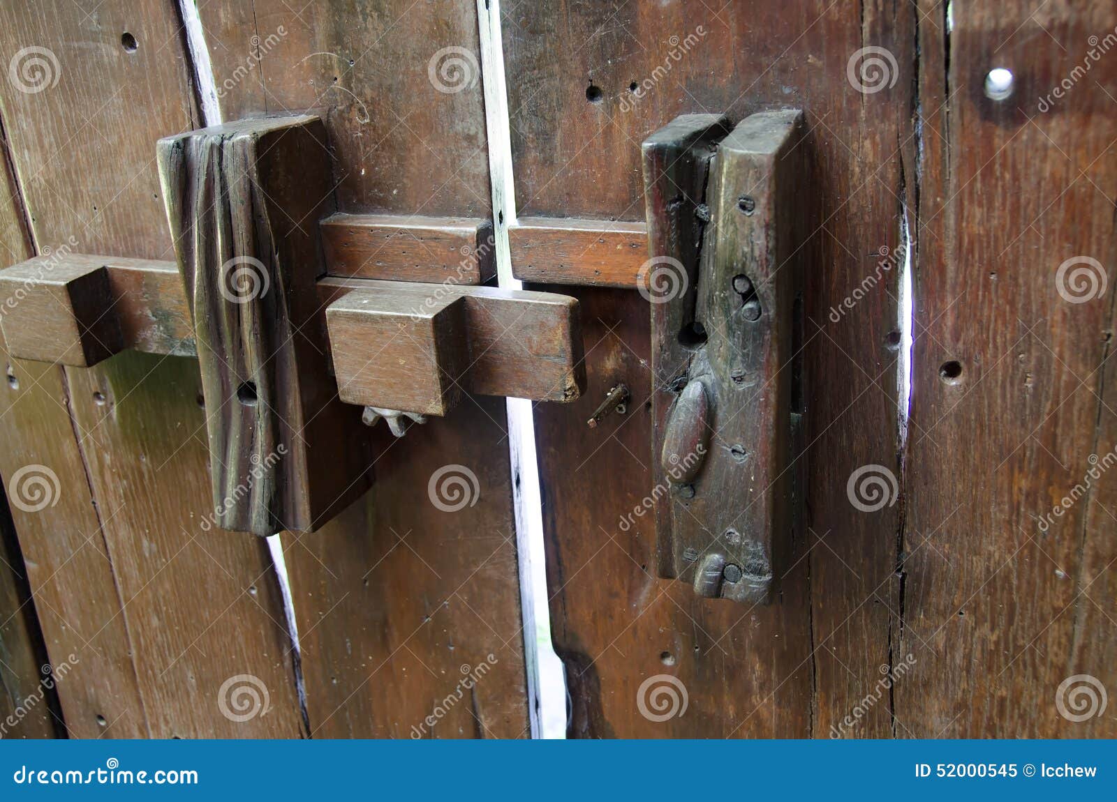 Ancient Latch In Medieval Wood Door Royalty-Free Stock Photo ...