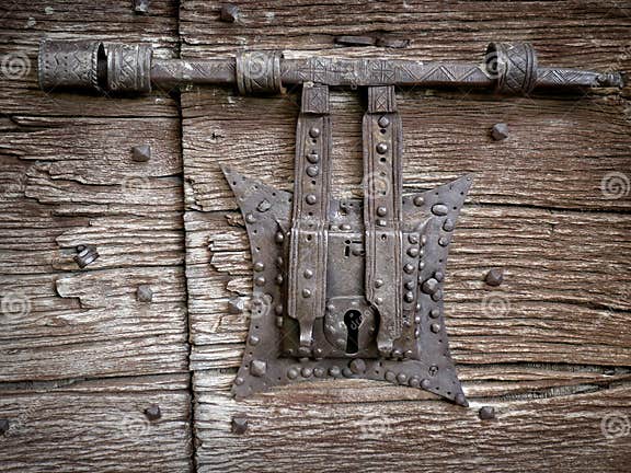 Ancient door lock stock image. Image of detail, keyhole - 14336801
