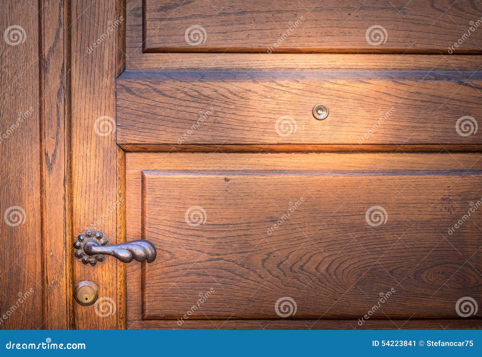 Ancient Door Lock and Textured Wood Stock Image - Image of close ...