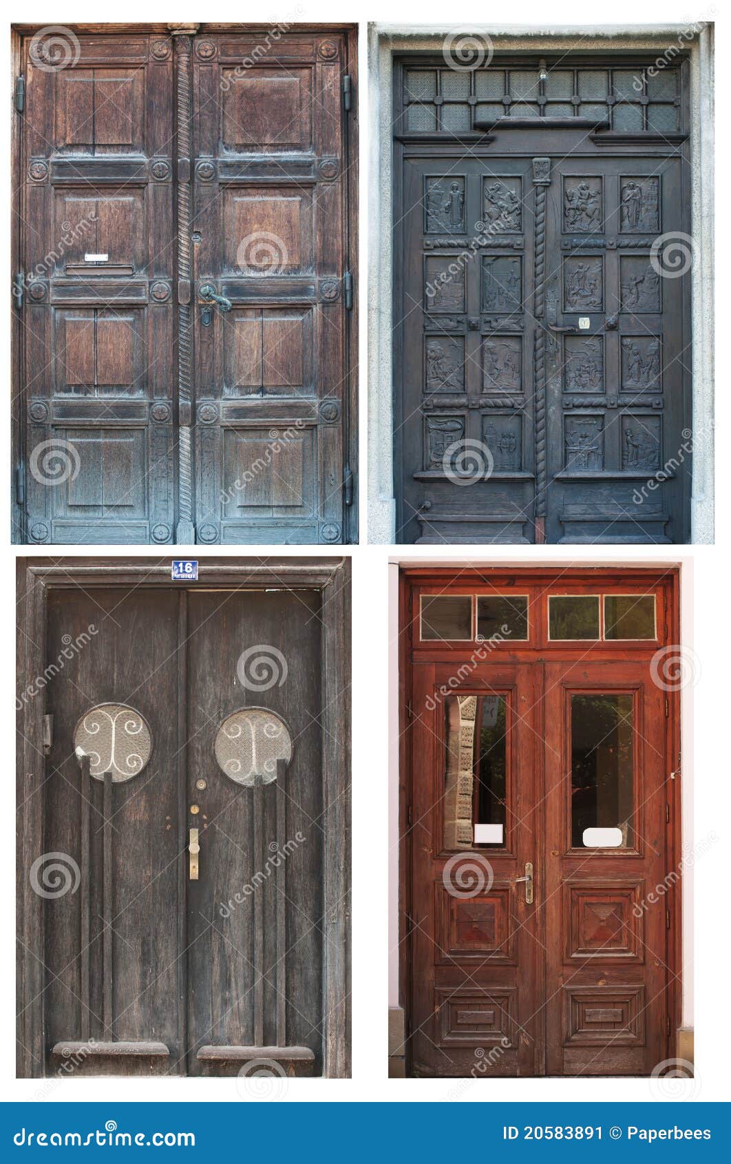 Ancient doors stock image. Image of four, house, wood - 20583891