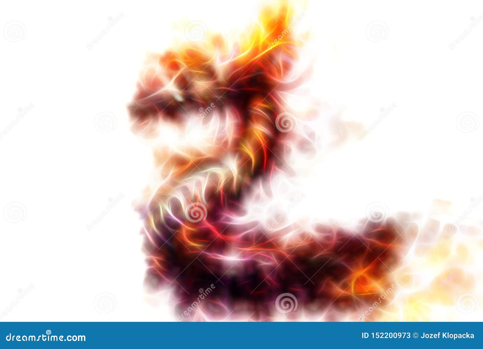 Ancient Dragon and Fractal Efect. Stock Illustration - Illustration of ...