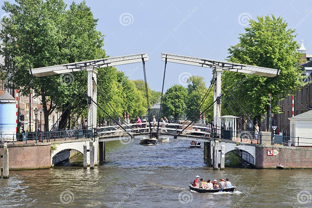 Ancient Drawbridge in Amsterdam Old Town. Editorial Stock Photo - Image ...