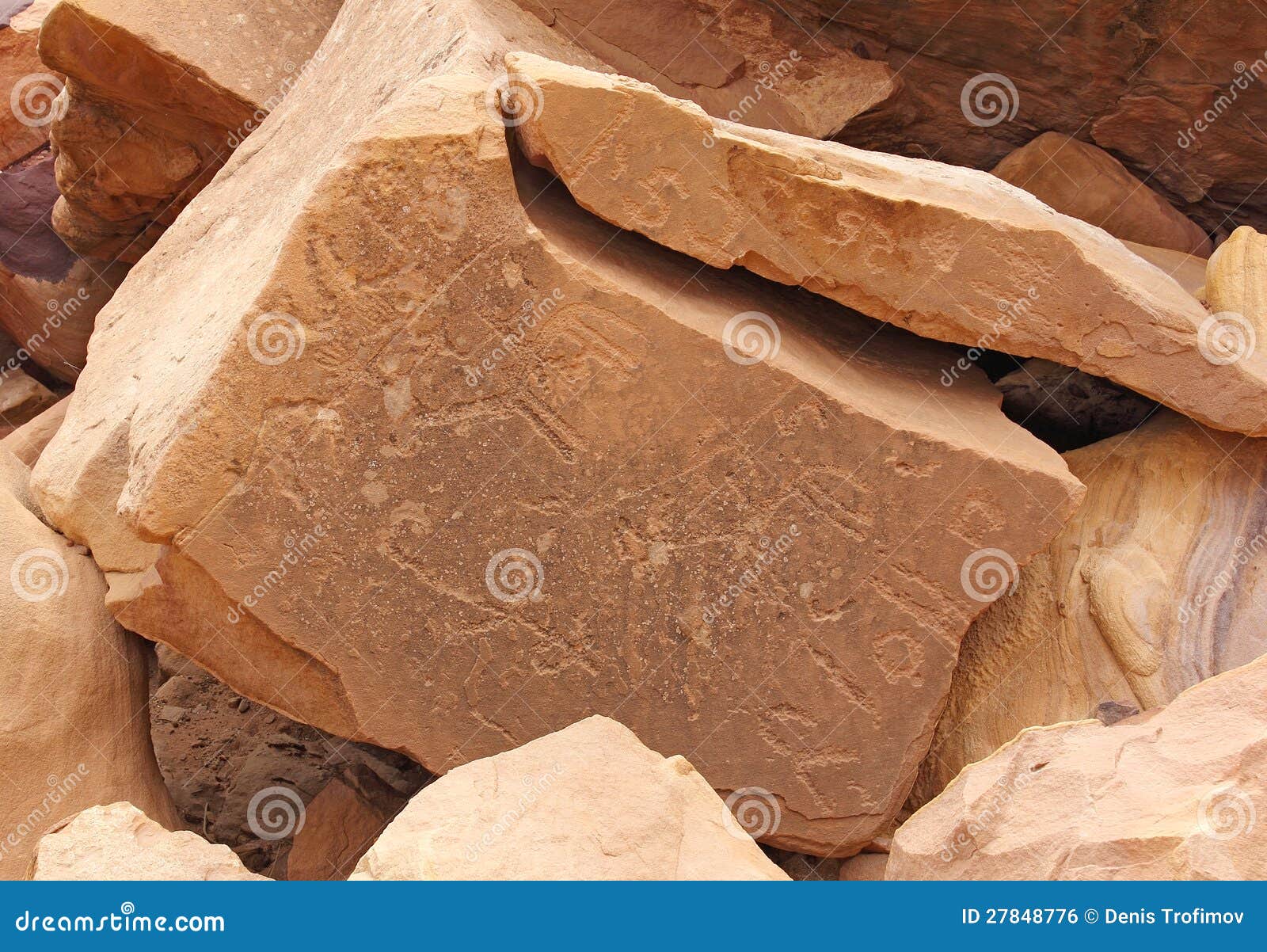 Ancient Drawings Carved on the Stone Stock Photo - Image of nature ...