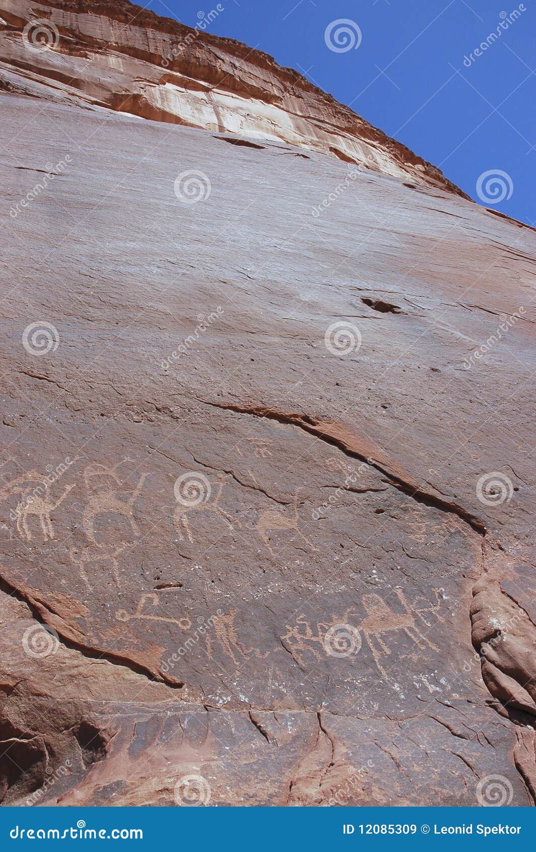 Ancient Drawings in Wadi Rum, Jordan. Stock Illustration - Illustration ...