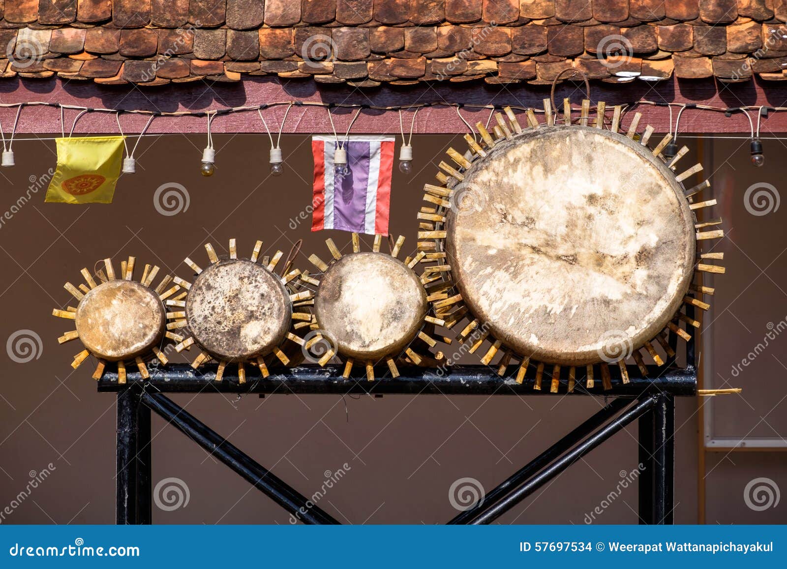 Ancient Drum stock photo. Image of temple, object, thai - 57697534