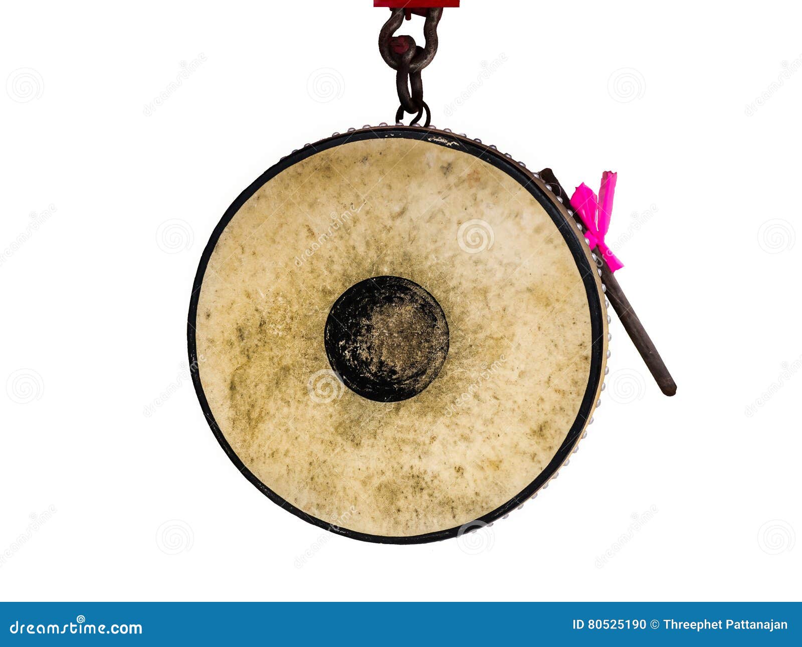 Ancient Drum of Thailand Style Isolated on White Background Stock ...