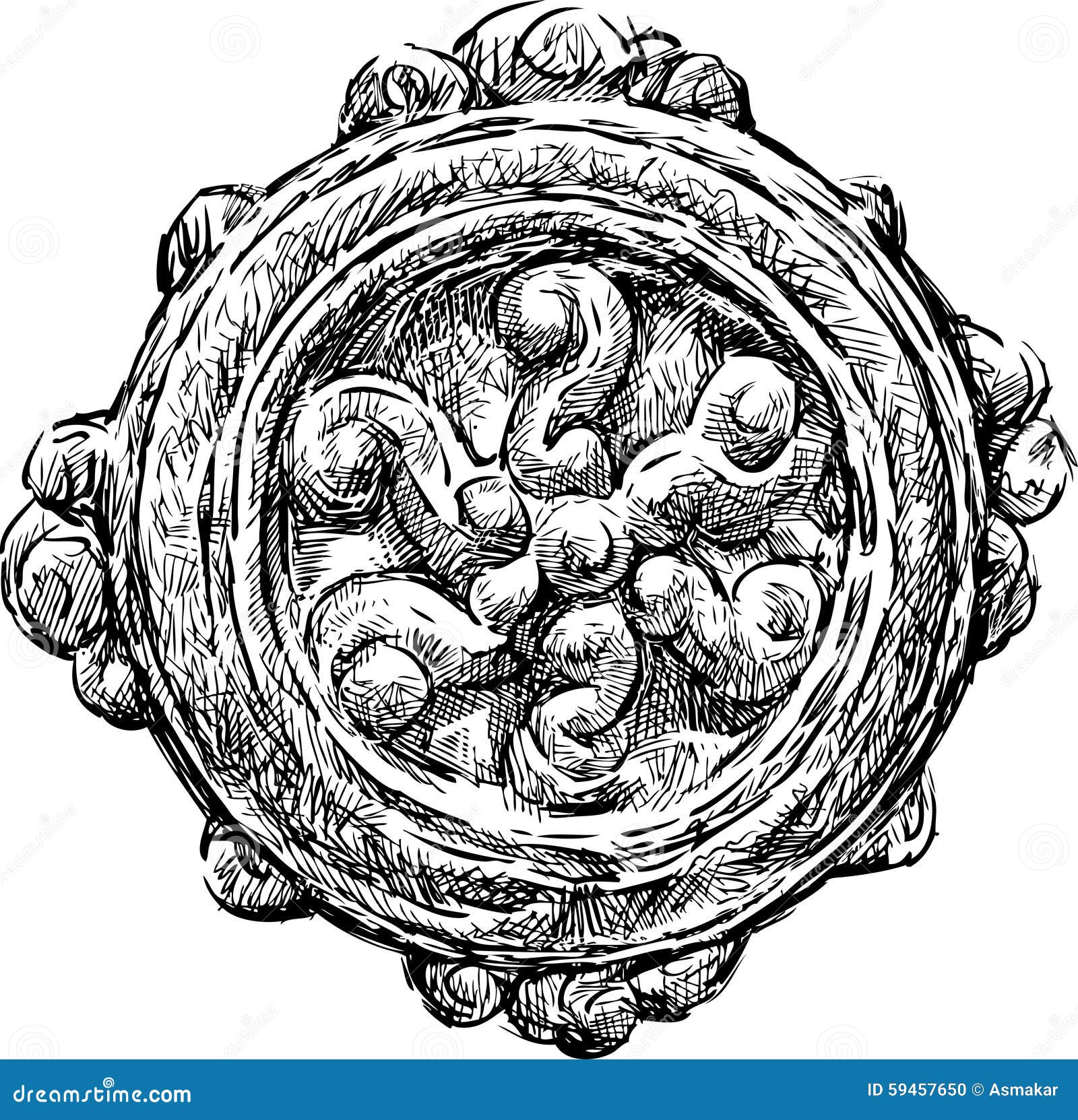 Ancient Eastern Design Element Stock Vector - Illustration of sketch ...
