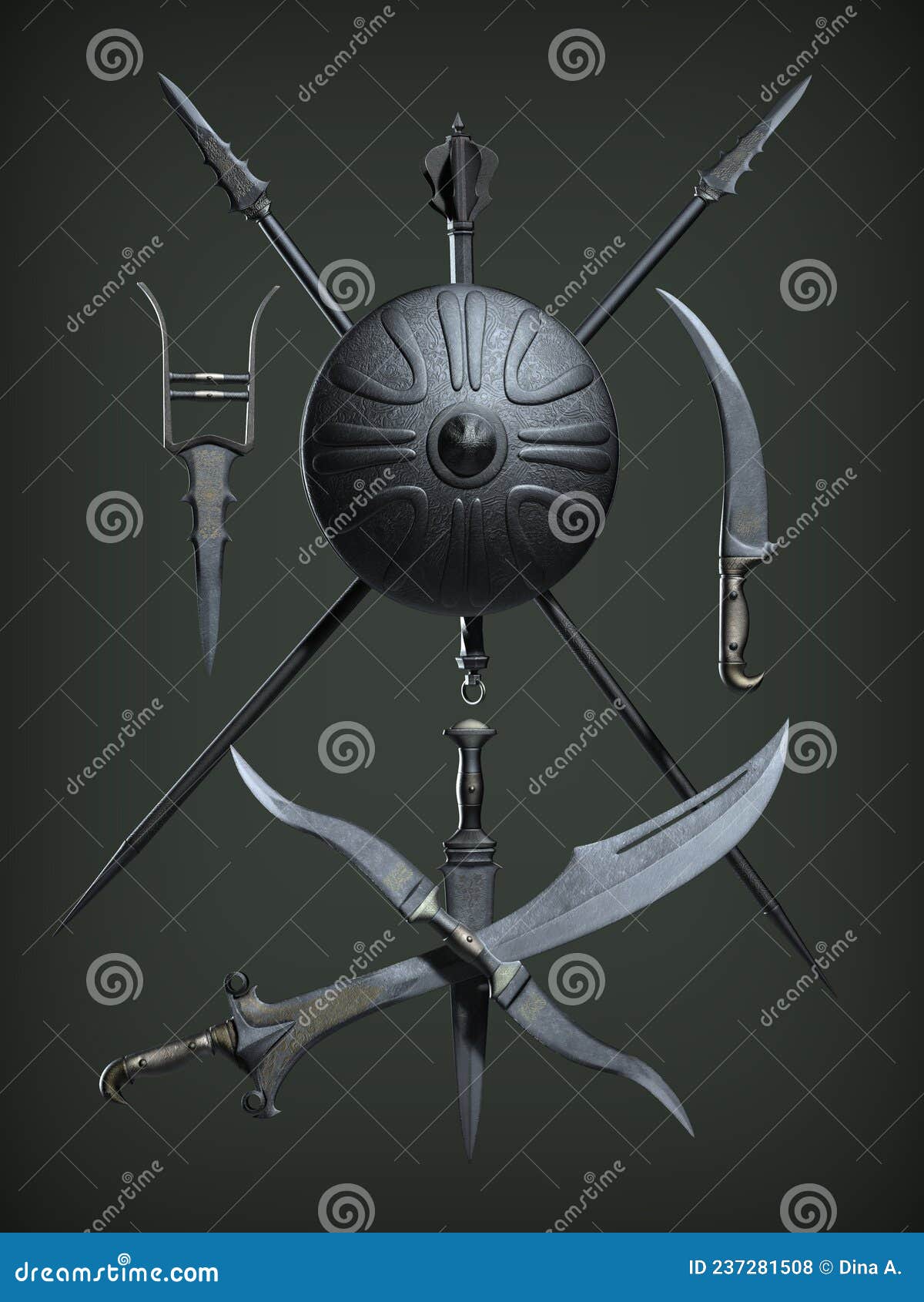 Ancient edged weapons stock illustration. Illustration of armament ...