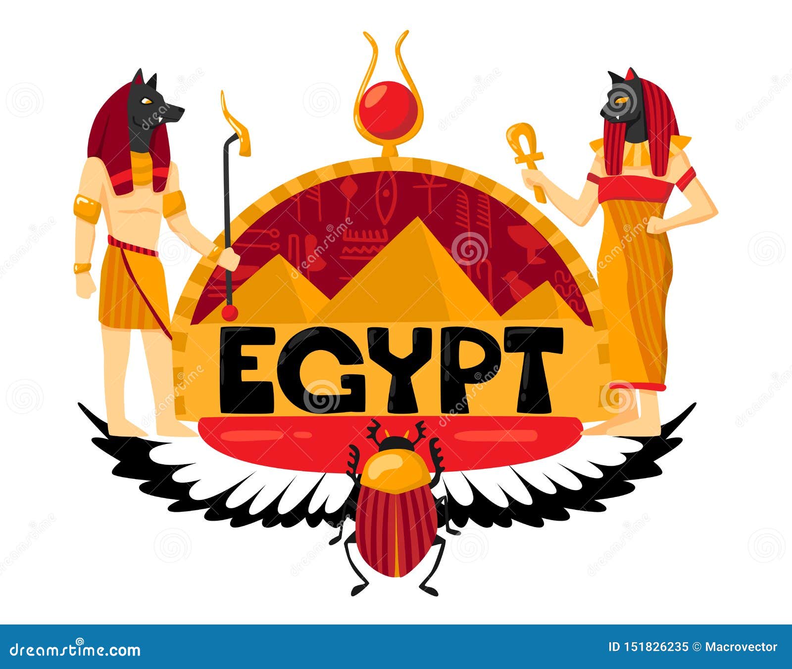 Ancient Egypt Background Composition Stock Vector - Illustration of ...
