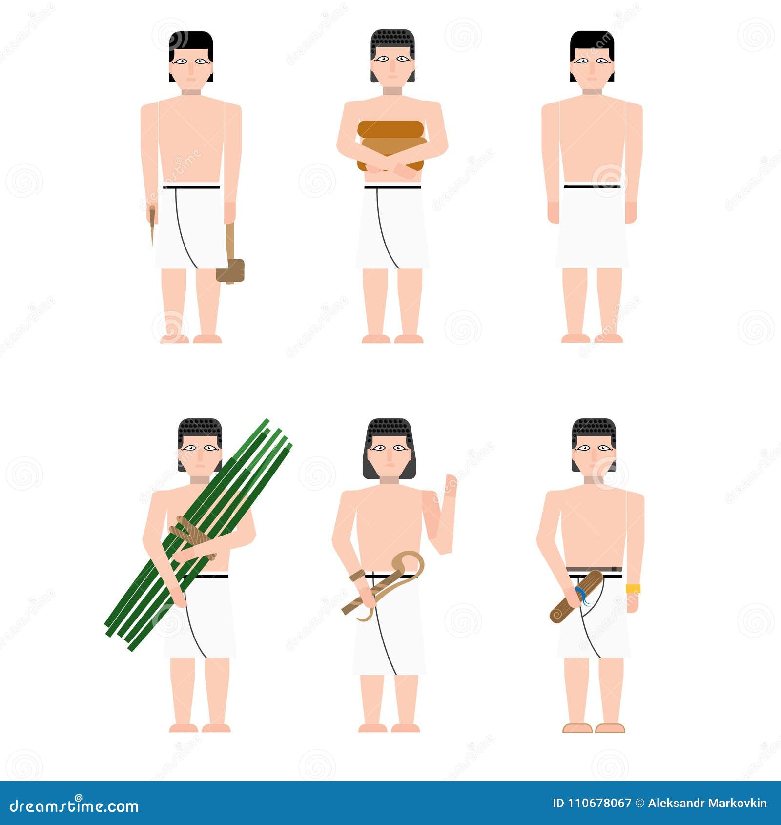 Ancient Egypt builders stock vector. Illustration of religion - 110678067