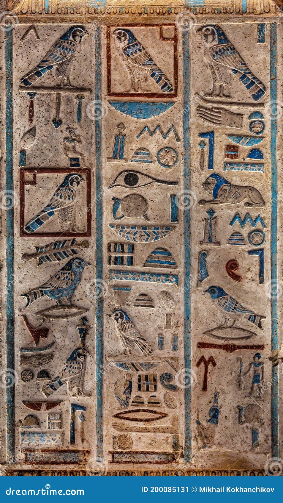Ancient Egypt Color Hieroglyphics Editorial Photo - Image of indigenous ...