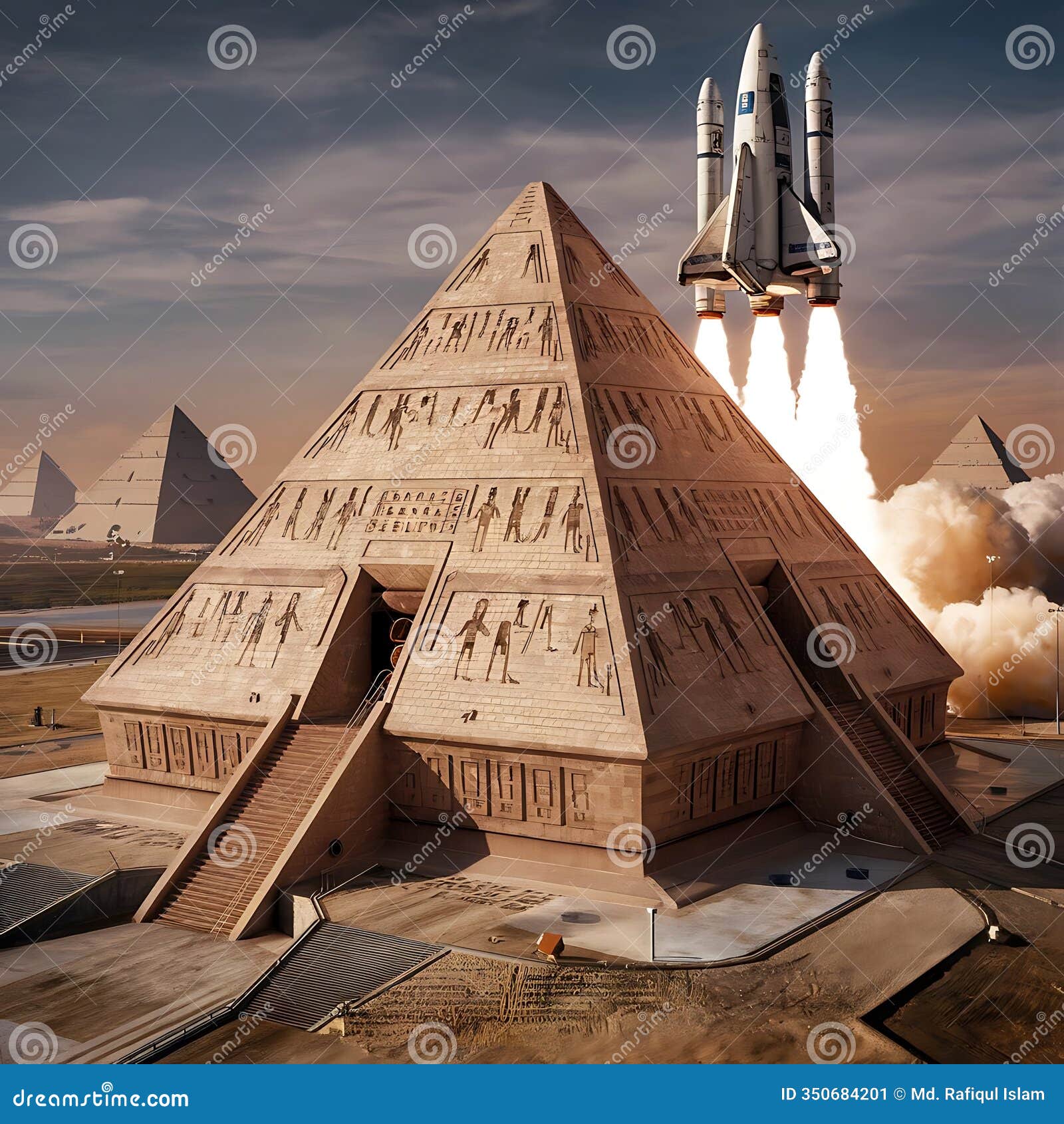 Ancient Egypt Pyramid Creative Art Design Stock Image - Image of ...