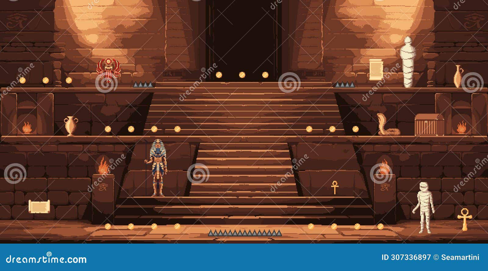 Ancient Egypt Temple or Pyramid 8bit Arcade Game Stock Vector ...