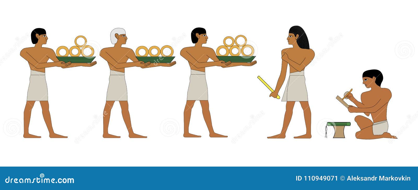 Ancient Egypt Treasurer and Scribe Stock Vector - Illustration of ...
