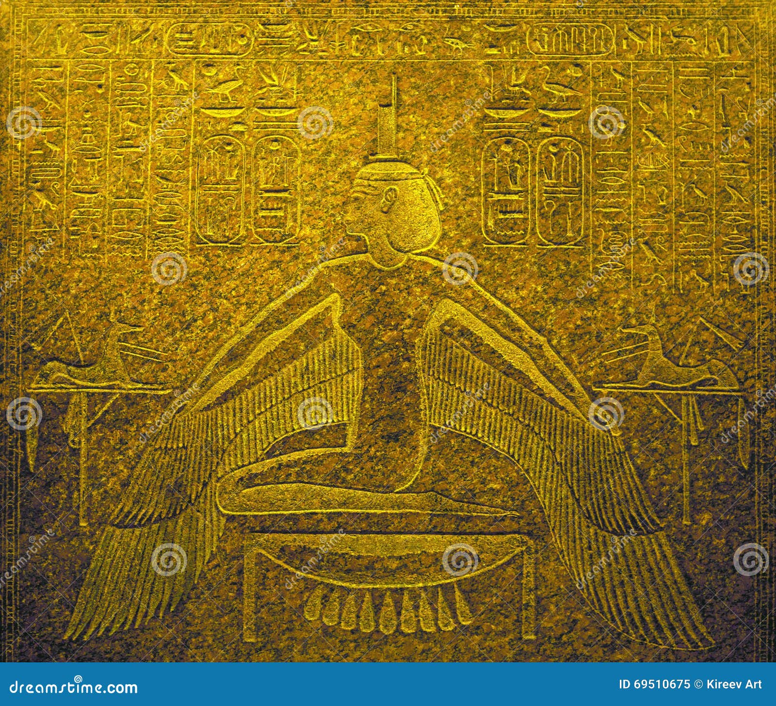Ancient Egyptian Art Relief on Stone As Background Stock Image - Image ...