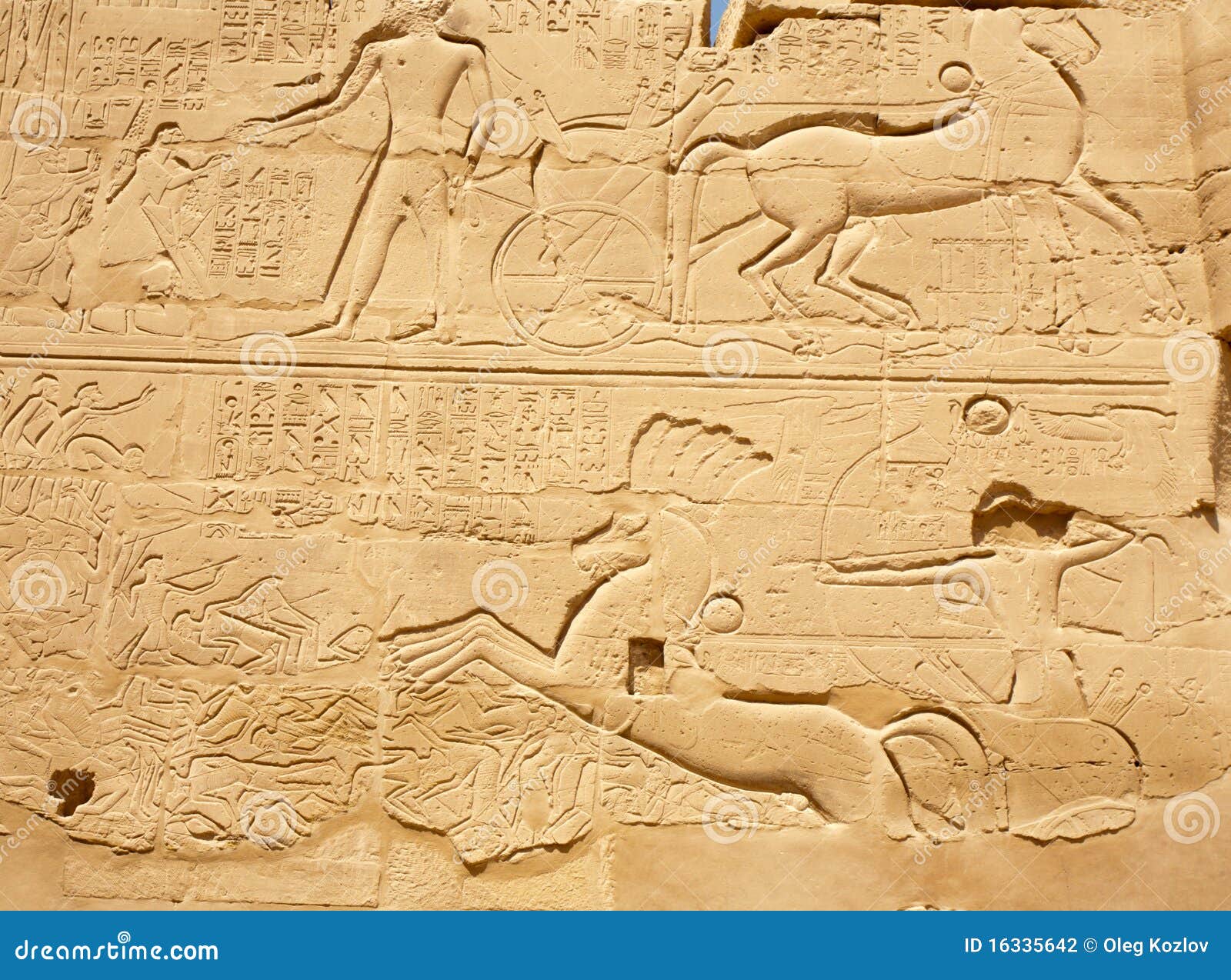 Ancient Egyptian Bas-relief Stock Photo - Image of fragment, chariot ...