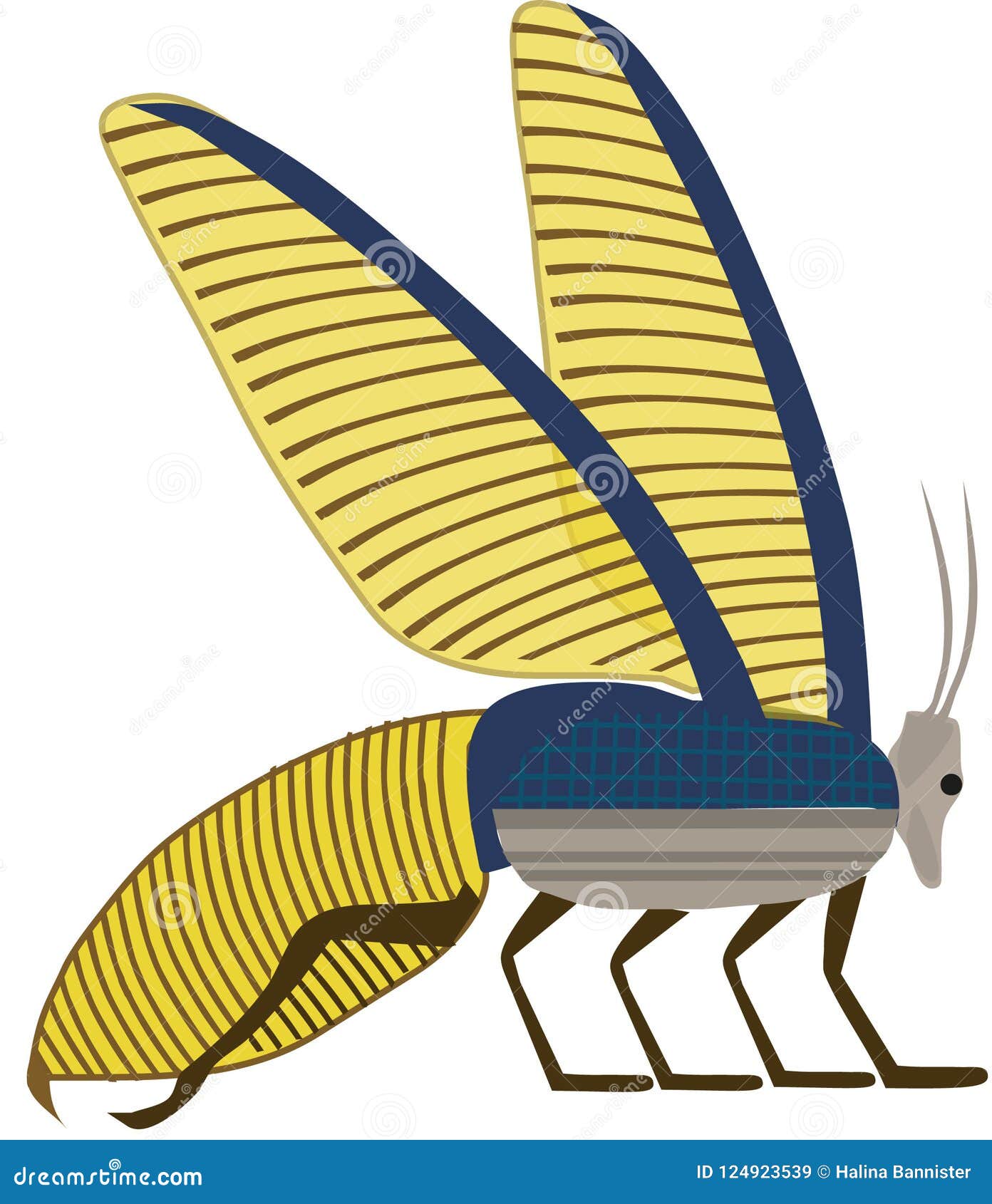 Ancient Egyptian Bee stock illustration. Illustration of vector - 124923539