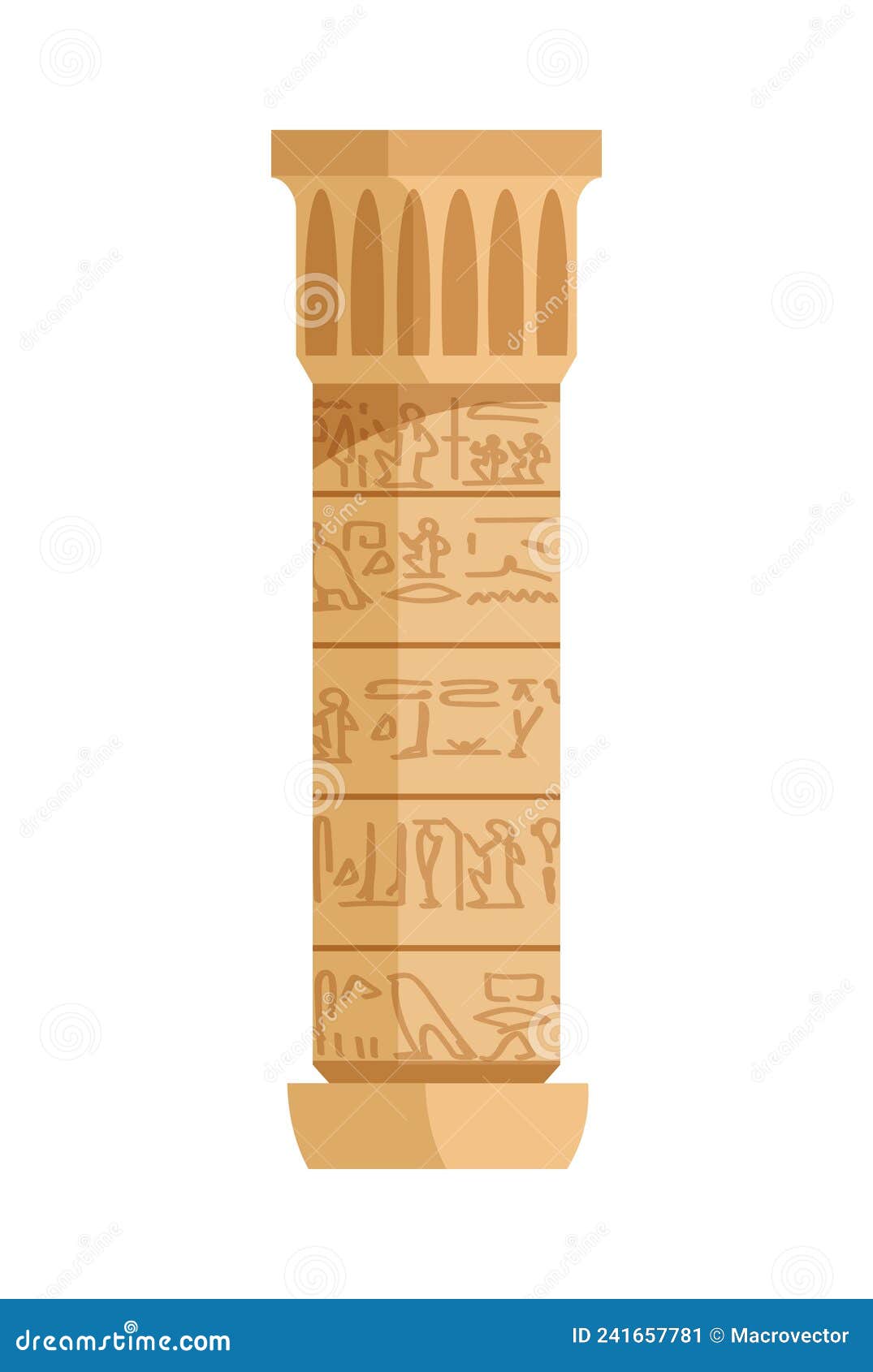 Ancient Egyptian Column Composition Stock Vector - Illustration of ...