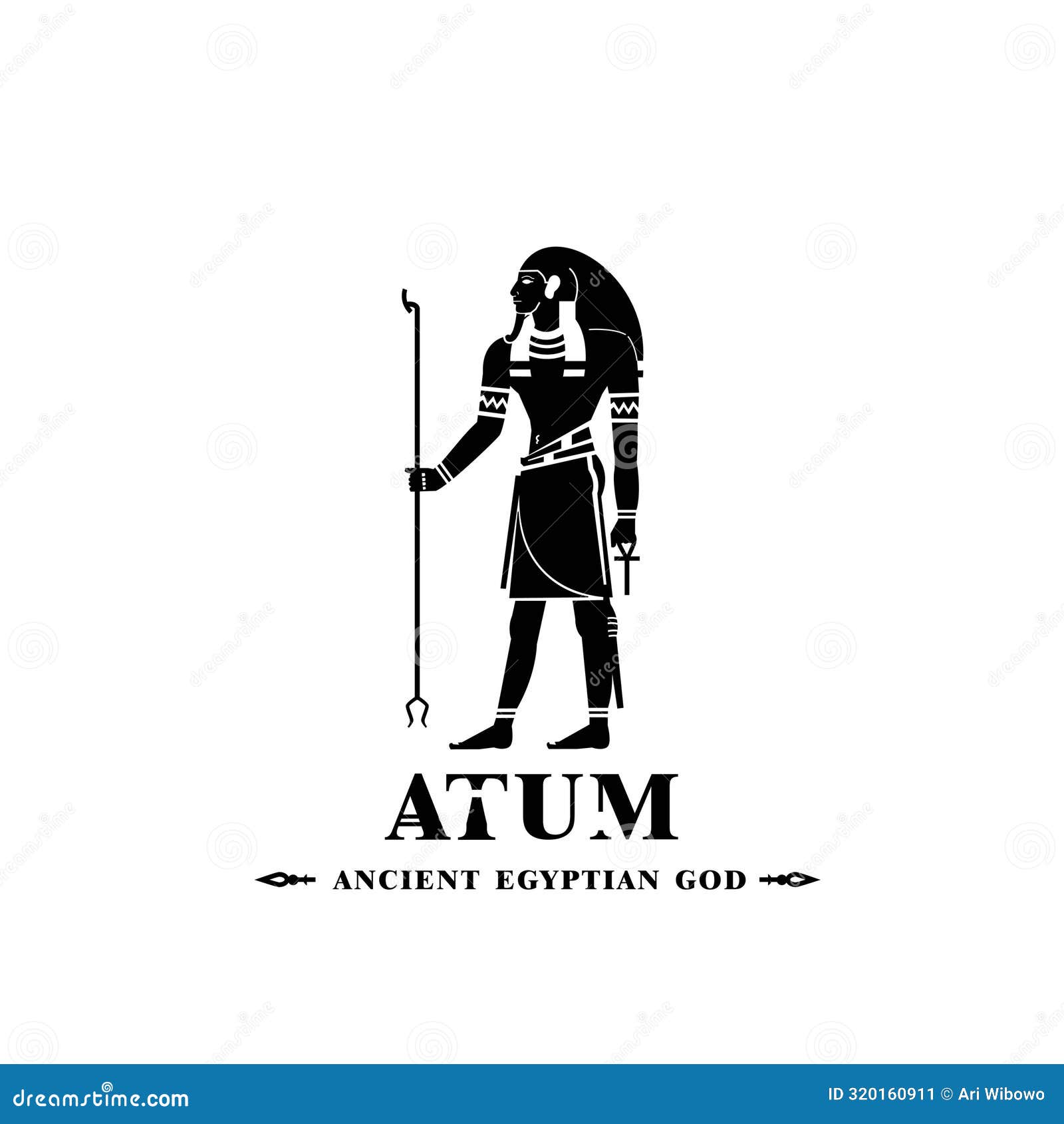 Ancient Egyptian God Atum Silhouette, Middle East God Logo Stock Vector ...