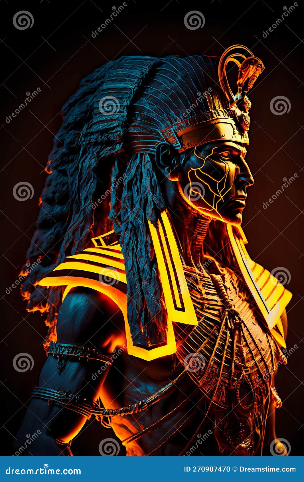 An ancient Egyptian god stock illustration. Illustration of portrait ...