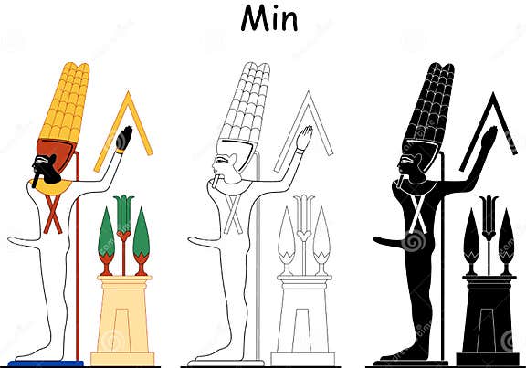 Ancient Egyptian god - Min stock vector. Illustration of colorful ...