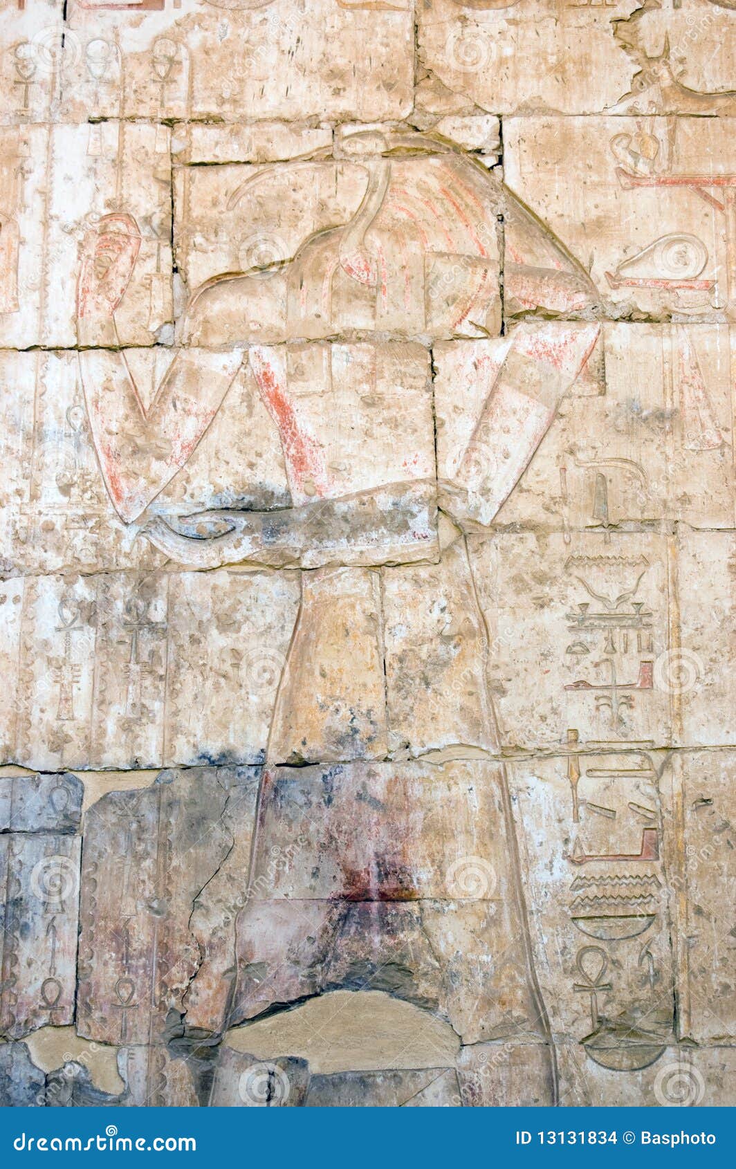 Ancient Egyptian god Thoth stock photo. Image of wall - 13131834