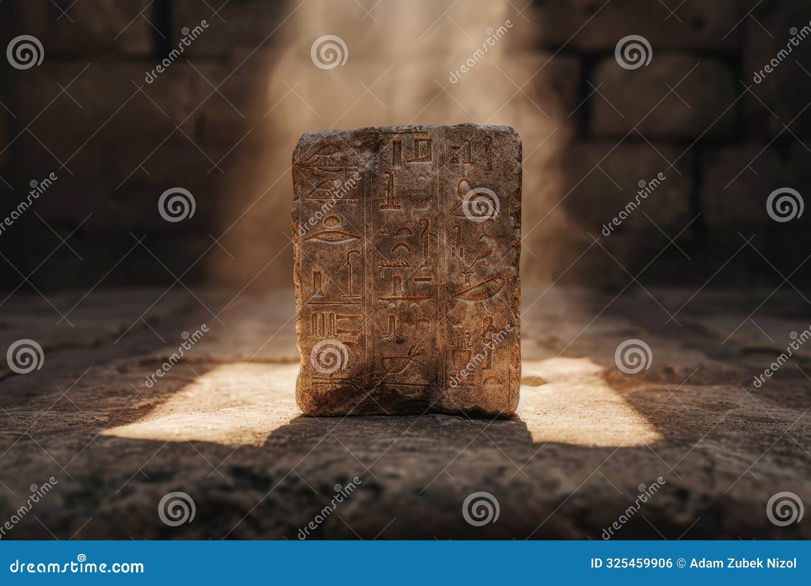 Ancient Egyptian Hieroglyphic Stone Tablet Stock Illustration ...