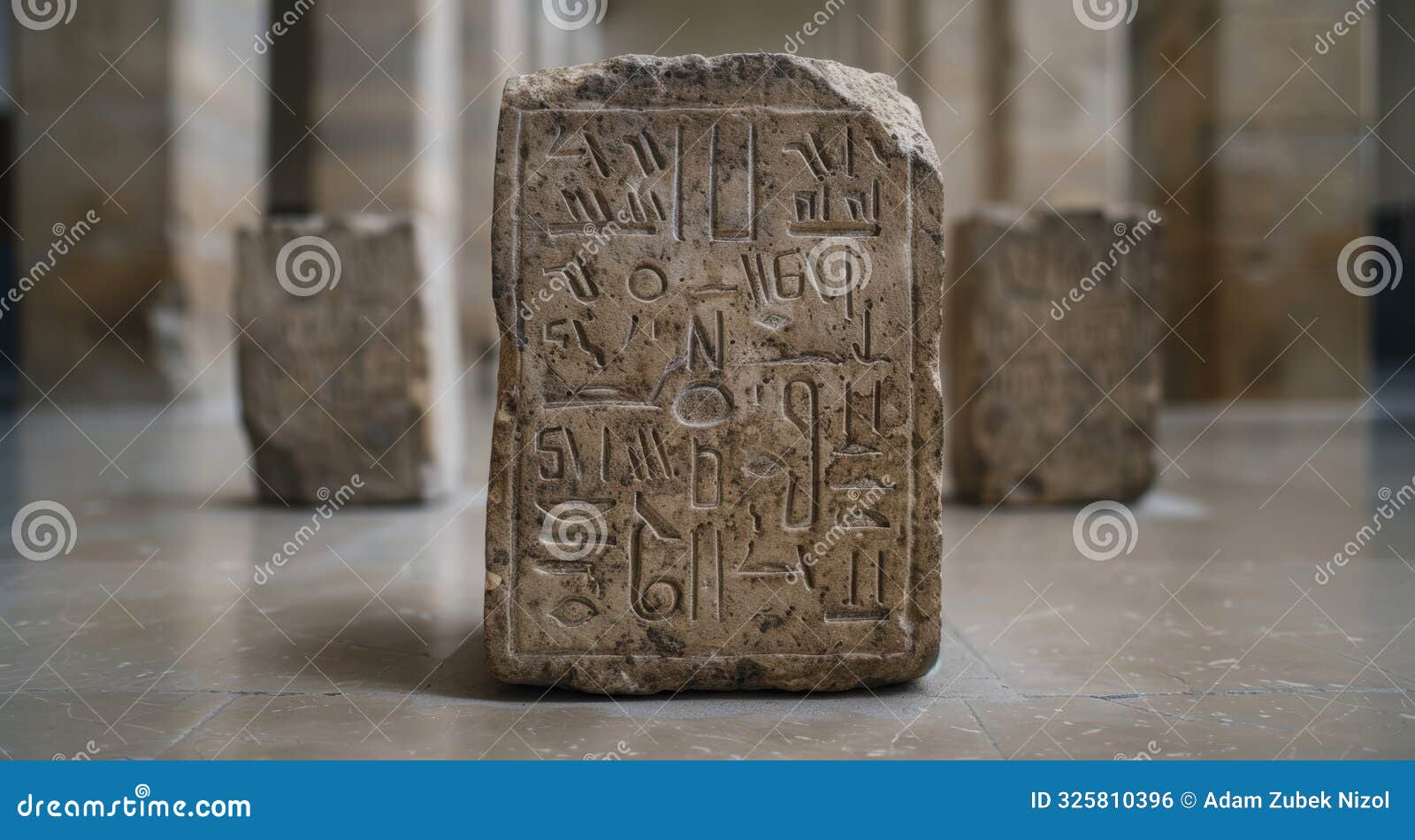 Ancient Egyptian Hieroglyphic Stone Tablet Stock Illustration ...
