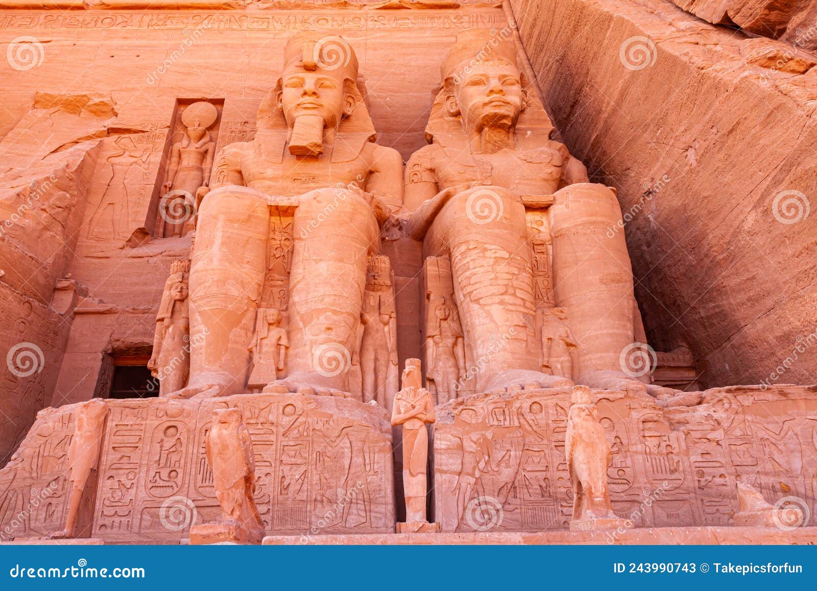Ancient Egyptian Monuments of the Pharaoh Rameses II in Front of the ...