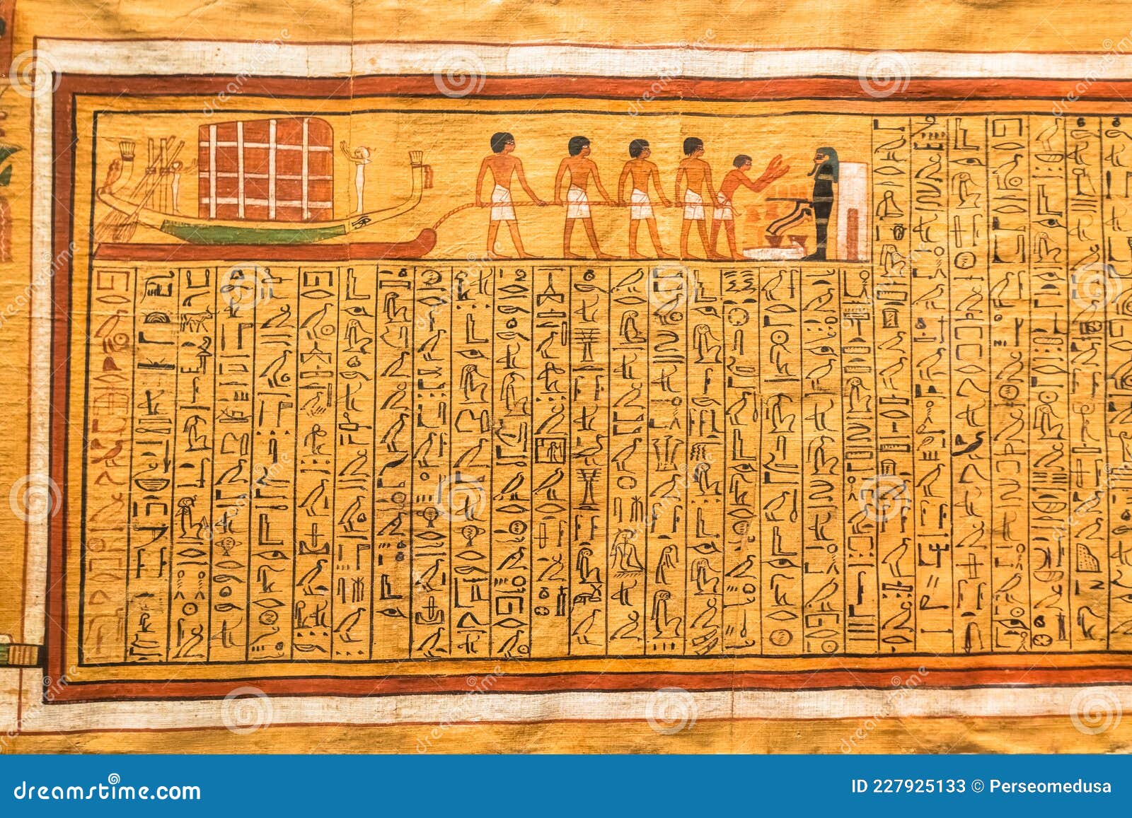 Ancient Egyptian Papyrus With Hieroglyphic. Antique Manuscript ... Ancient Egyptian Papyrus With Hieroglyphic. Antique Manuscript ...