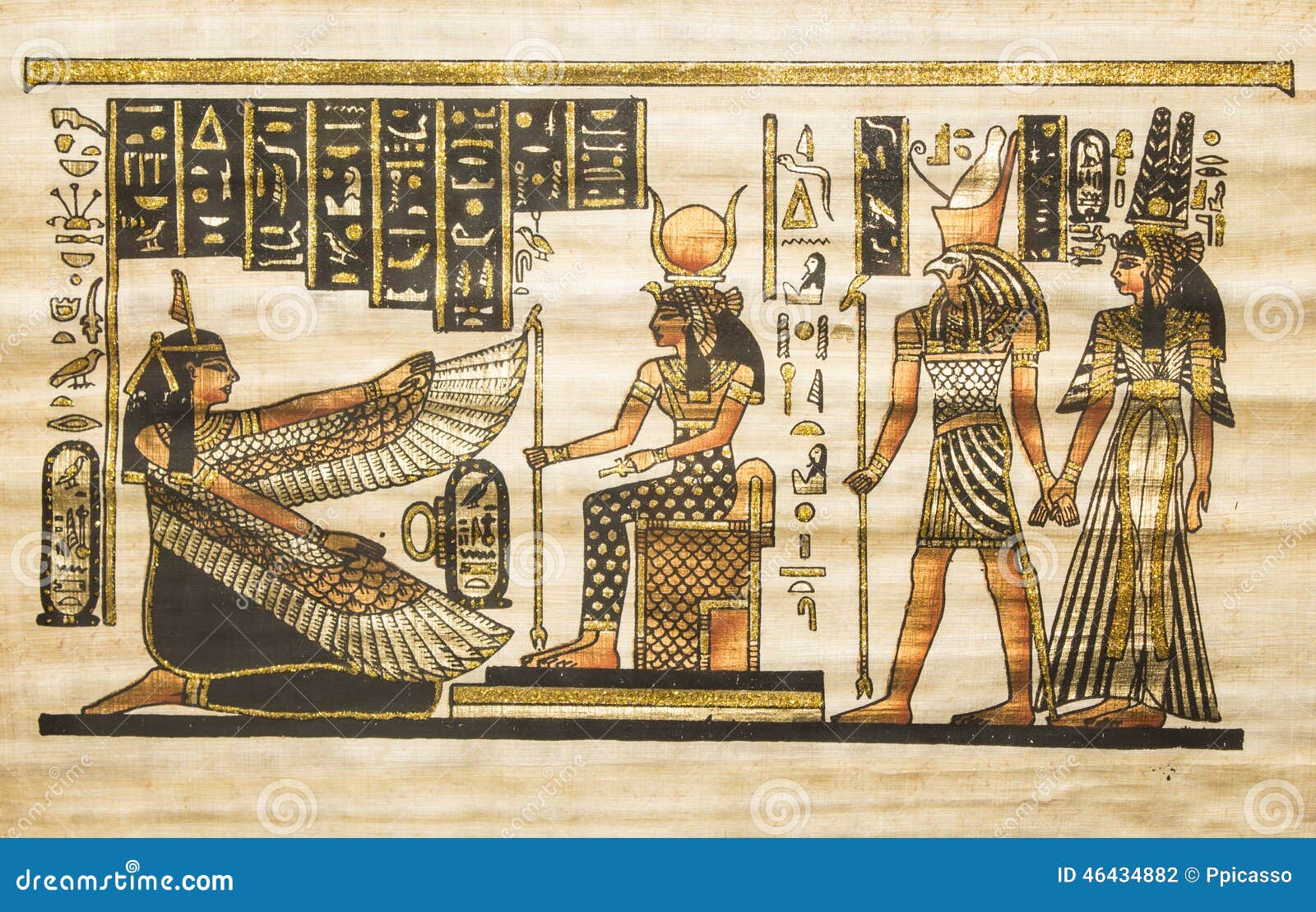 Ancient Egyptian parchment stock photo. Image of anubis - 46434882