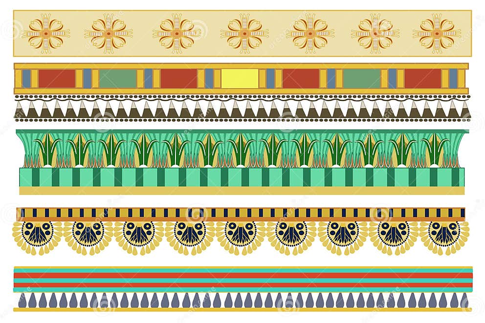 Ancient Egyptian Pattern Designs Stock Illustration - Illustration of ...