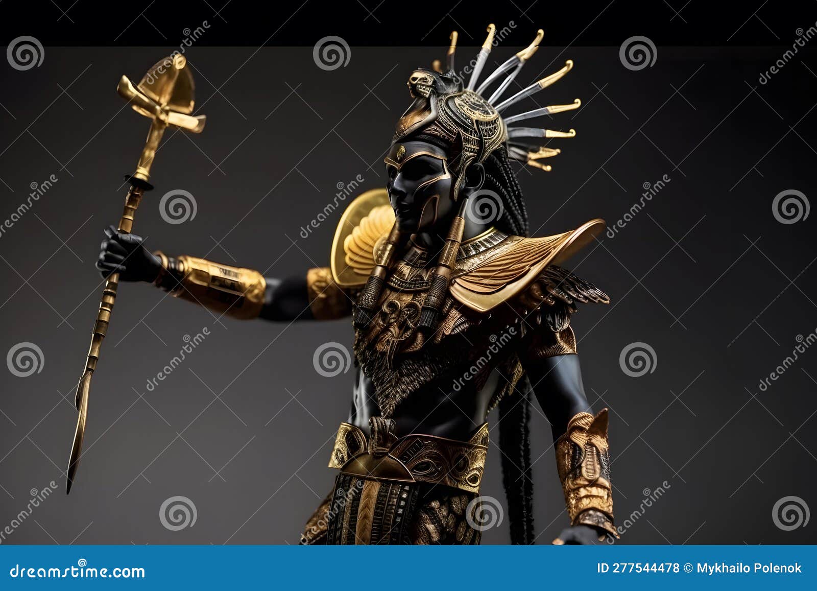 Ancient Egyptian Pharaoh Statue. Neural Network AI Generated Stock ...