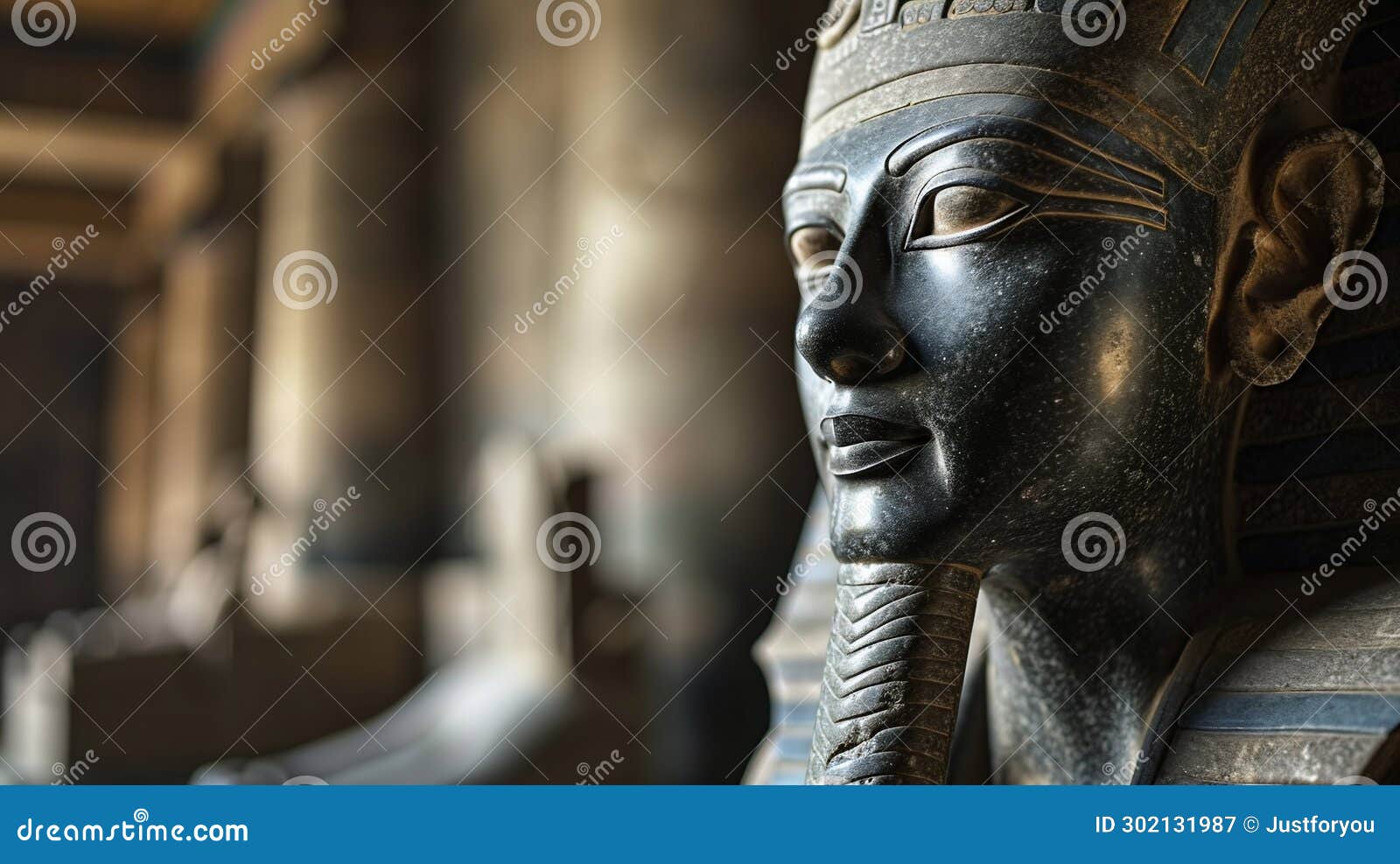 Ancient Egyptian Pharaoh Statue in Timeless Repose. Generative Ai Stock ...