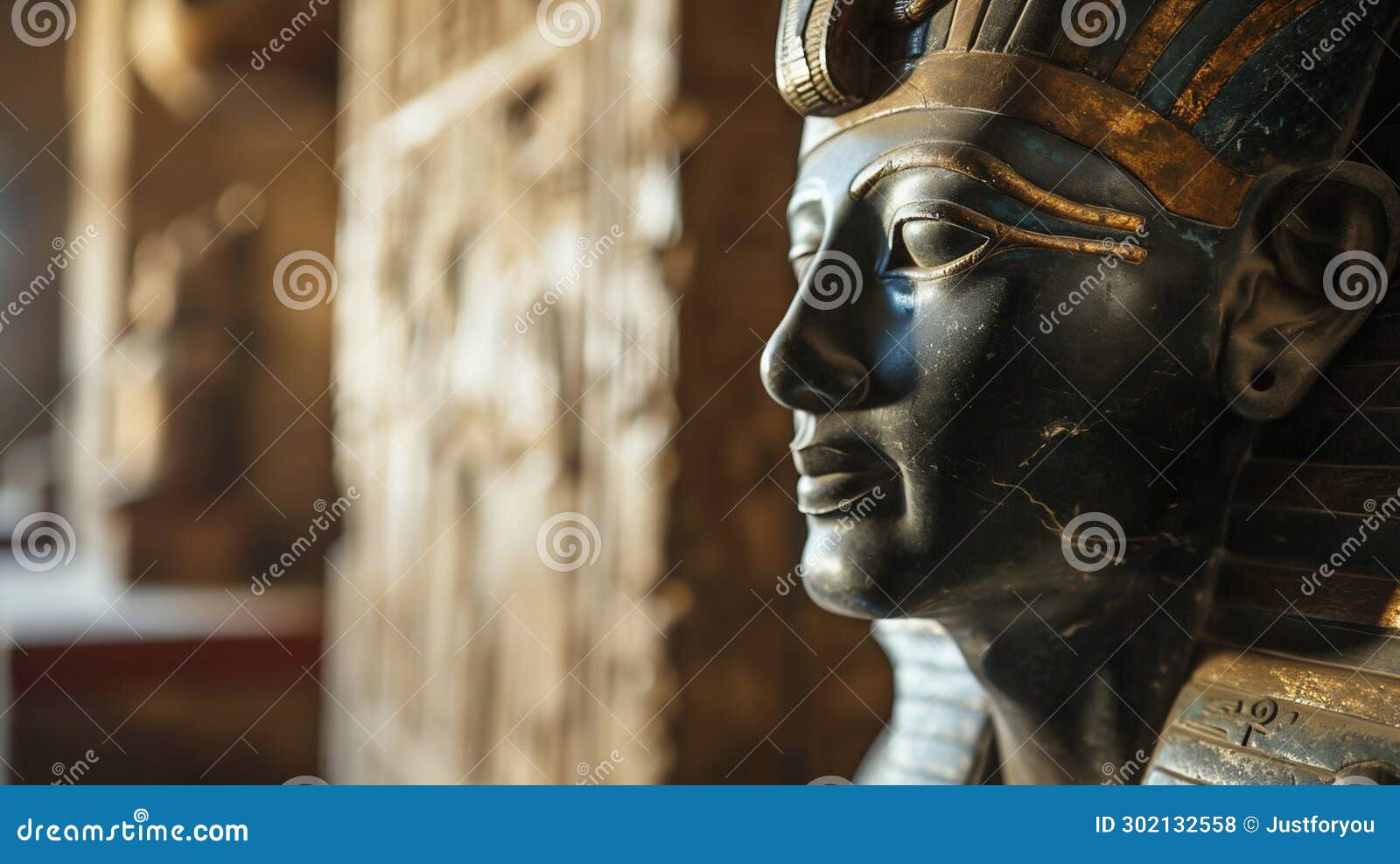 Ancient Egyptian Pharaoh Statue in Timeless Repose. Generative Ai Stock ...