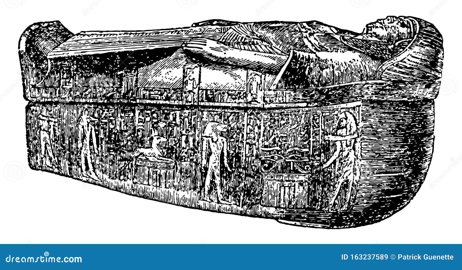 Ancient Egyptian Sarcophagus Vintage Illustration Illustrazione ...